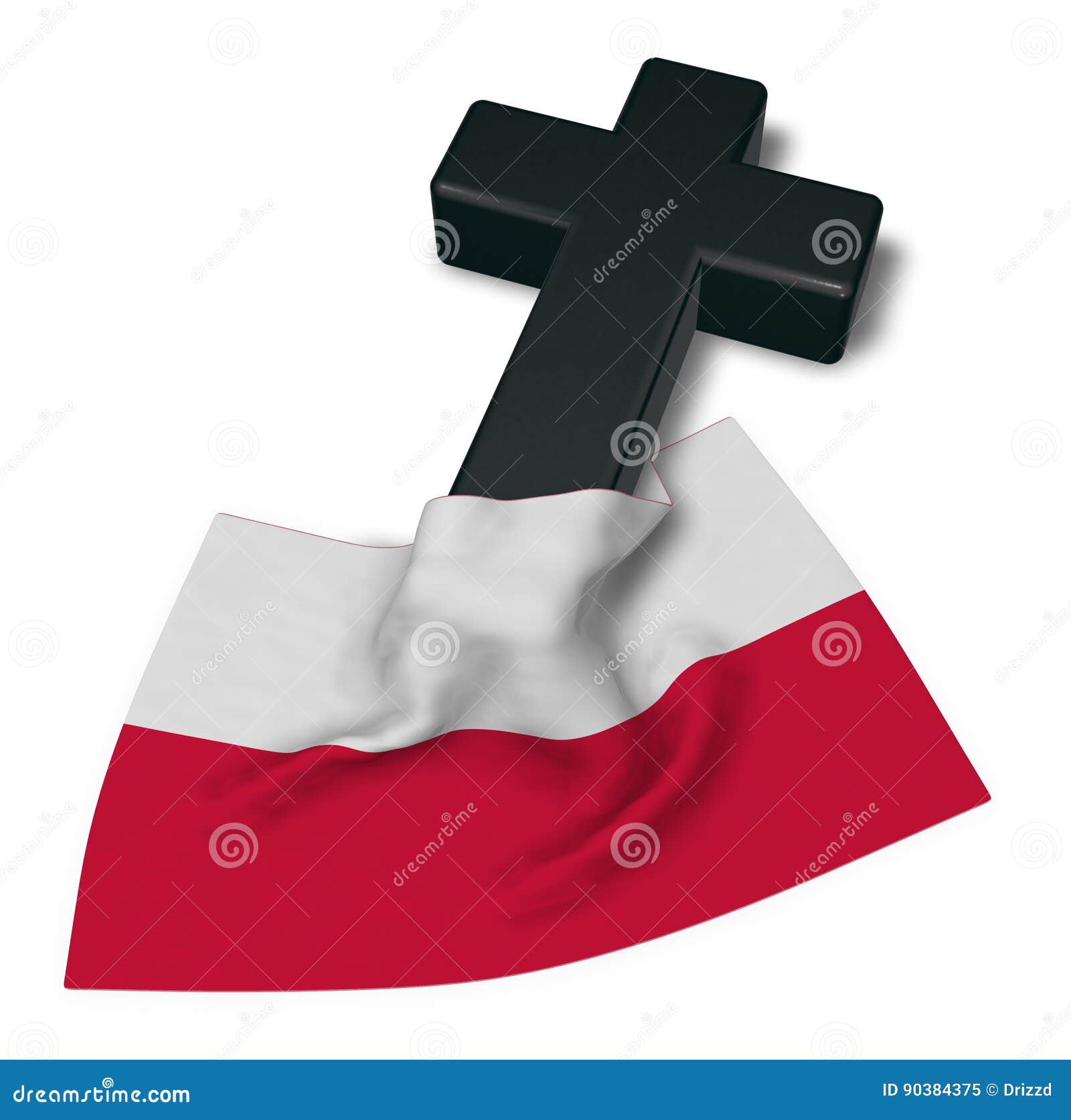 Christian Cross and Flag of Poland Stock Illustration - Illustration of ...