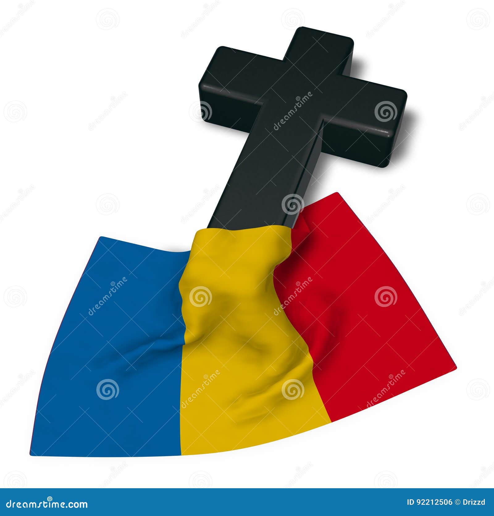 Christian Cross and Flag of Romania Stock Illustration - Illustration ...