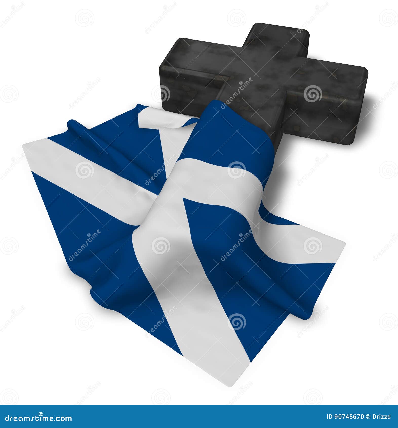 Christian Cross and Flag of Scotland Stock Illustration - Illustration ...