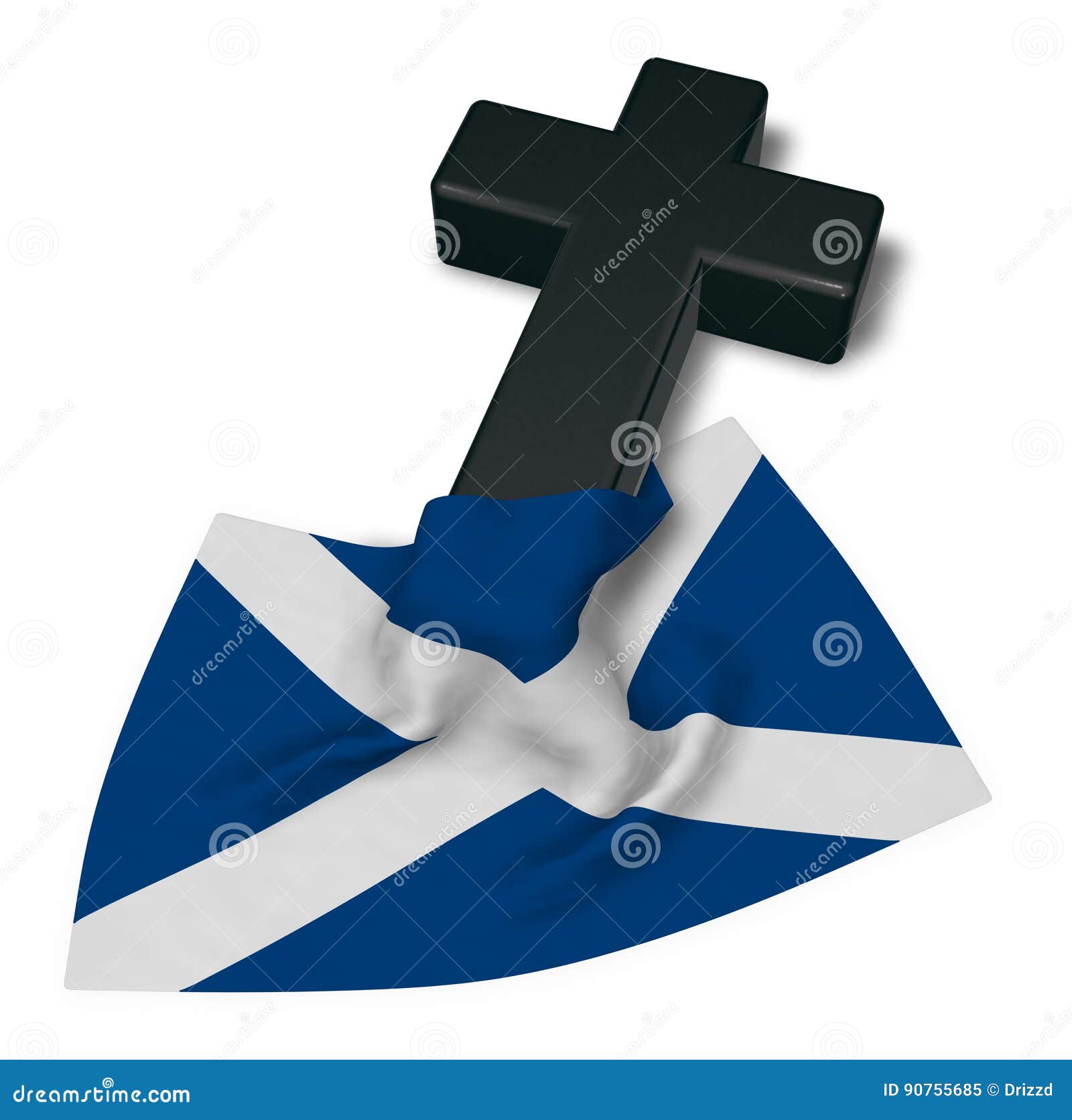 Christian Cross and Flag of Scotland Stock Illustration - Illustration ...