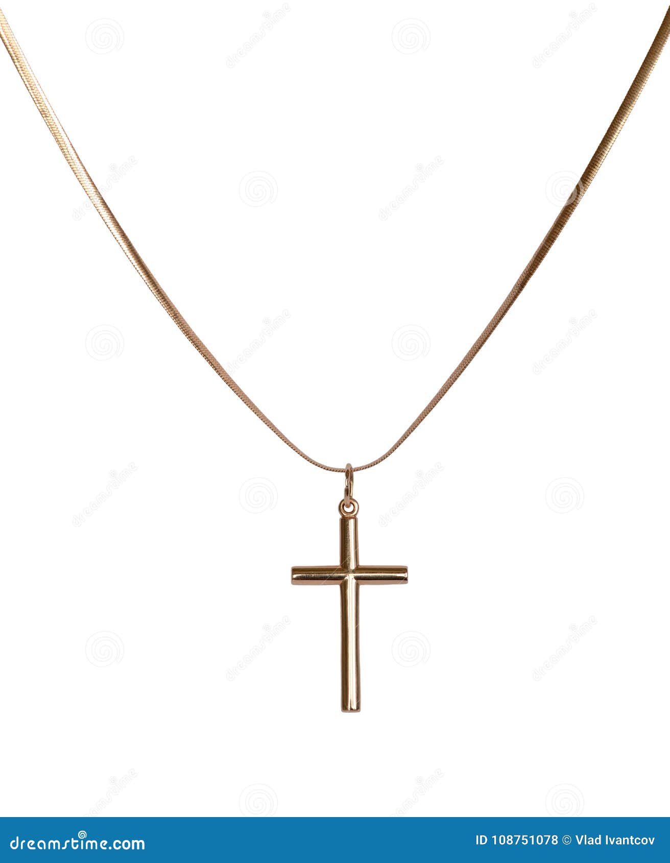 The Christian Cross and Gold Chain Stock Photo - Image of golden ...