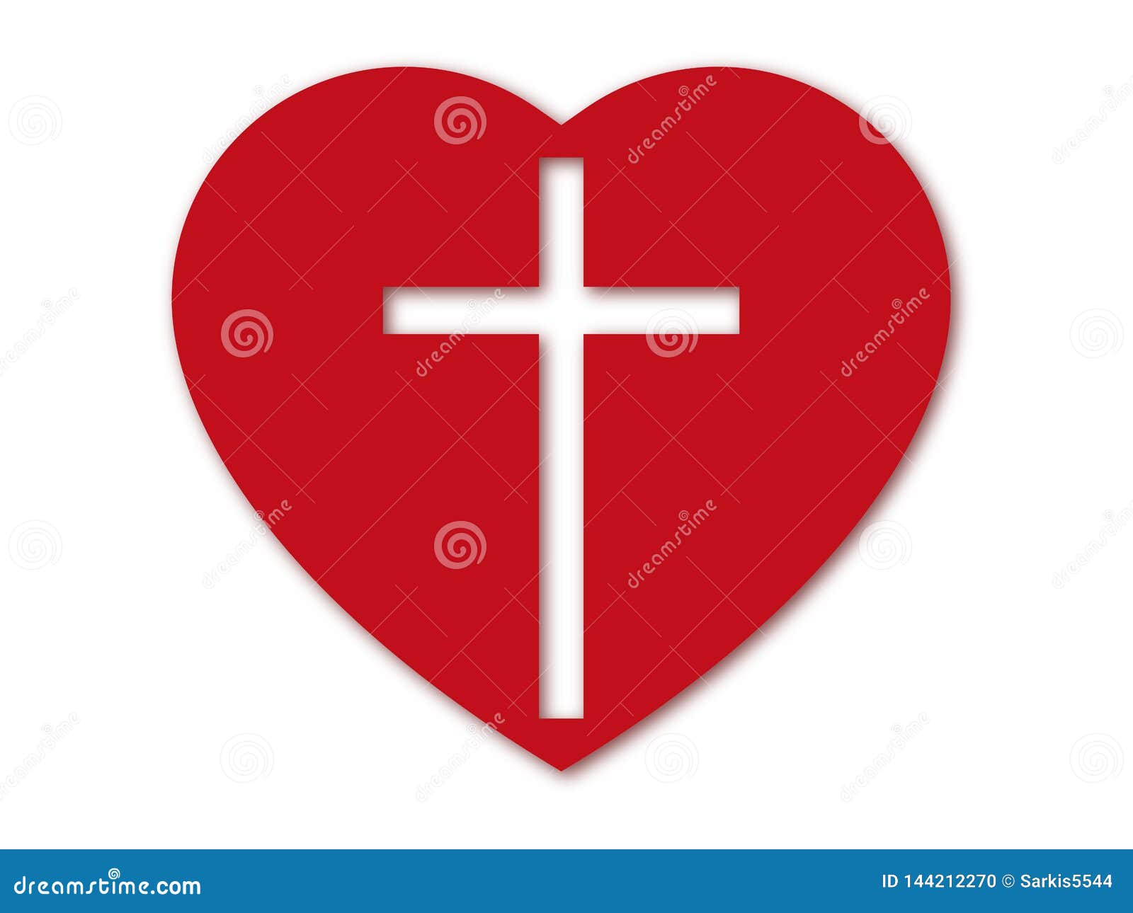 Christian Cross - Heart, Religious Background Stock Vector ...