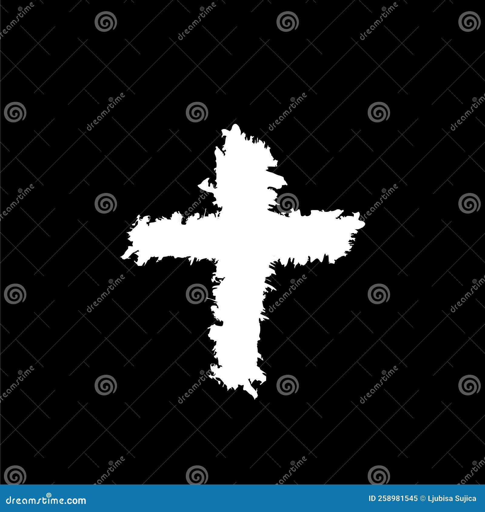 Christian Cross Icon Isolated on Dark Background Stock Vector ...