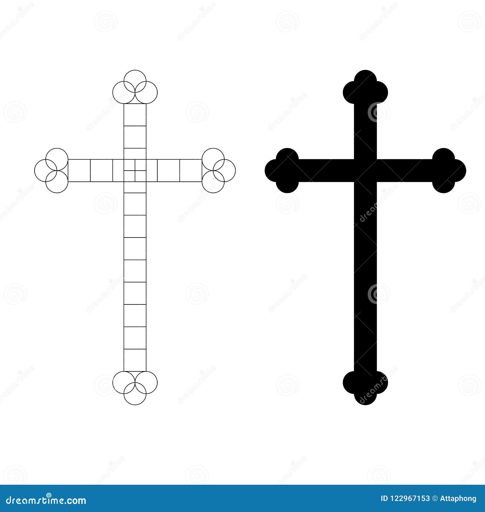Christian Cross Icon Latin Cross Icon on Background Vector Stock Vector ...