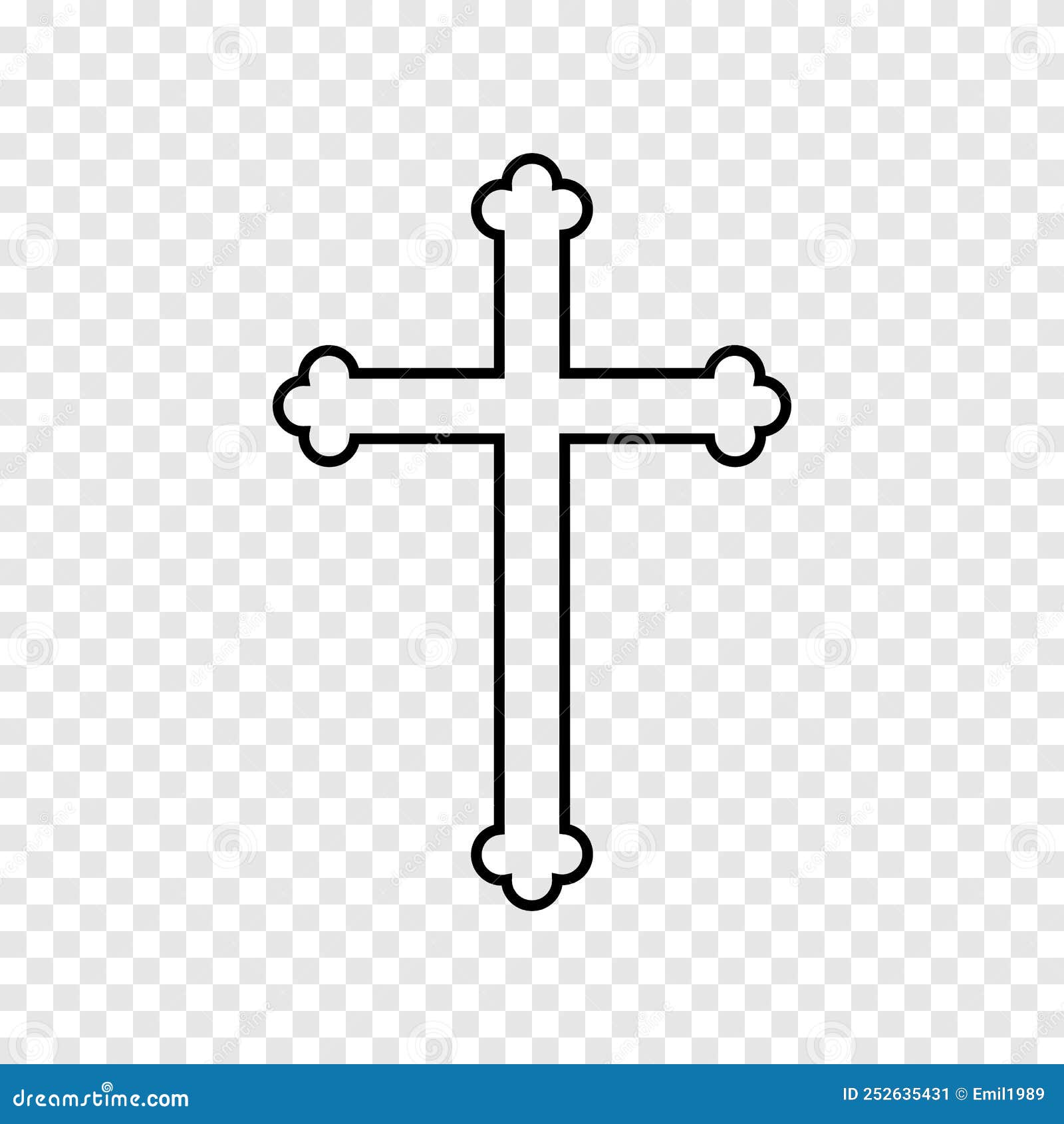 Christian Cross Icon Simple Design Vector Stock Illustration