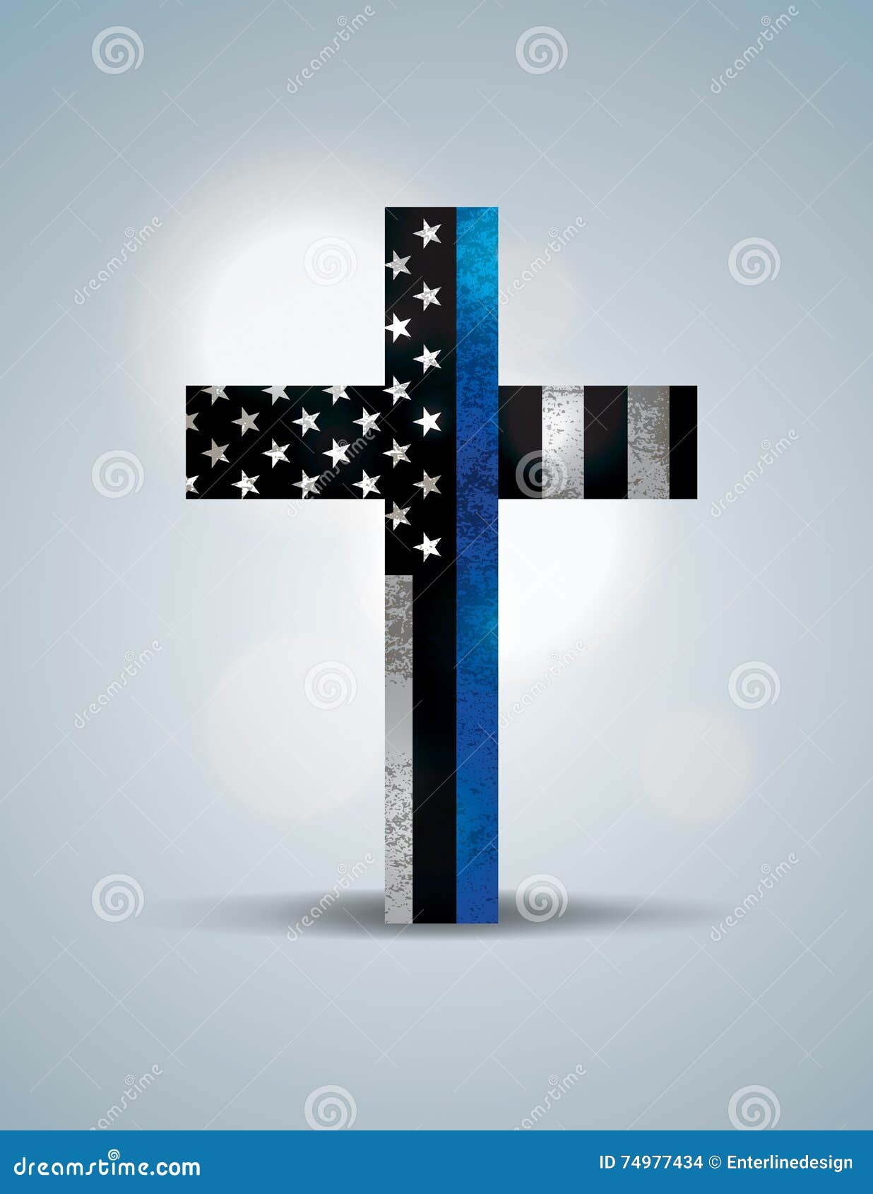 Christian Cross Law Enforcement Support Symbol Stock Vector ...