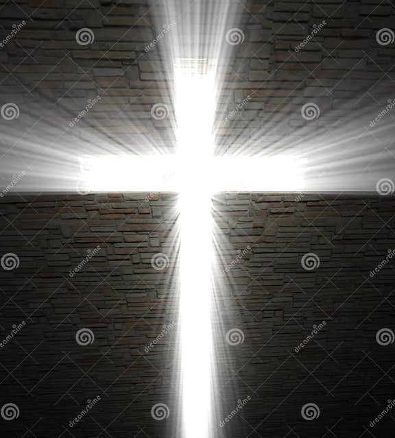 Christian cross of light stock illustration. Illustration of pray ...