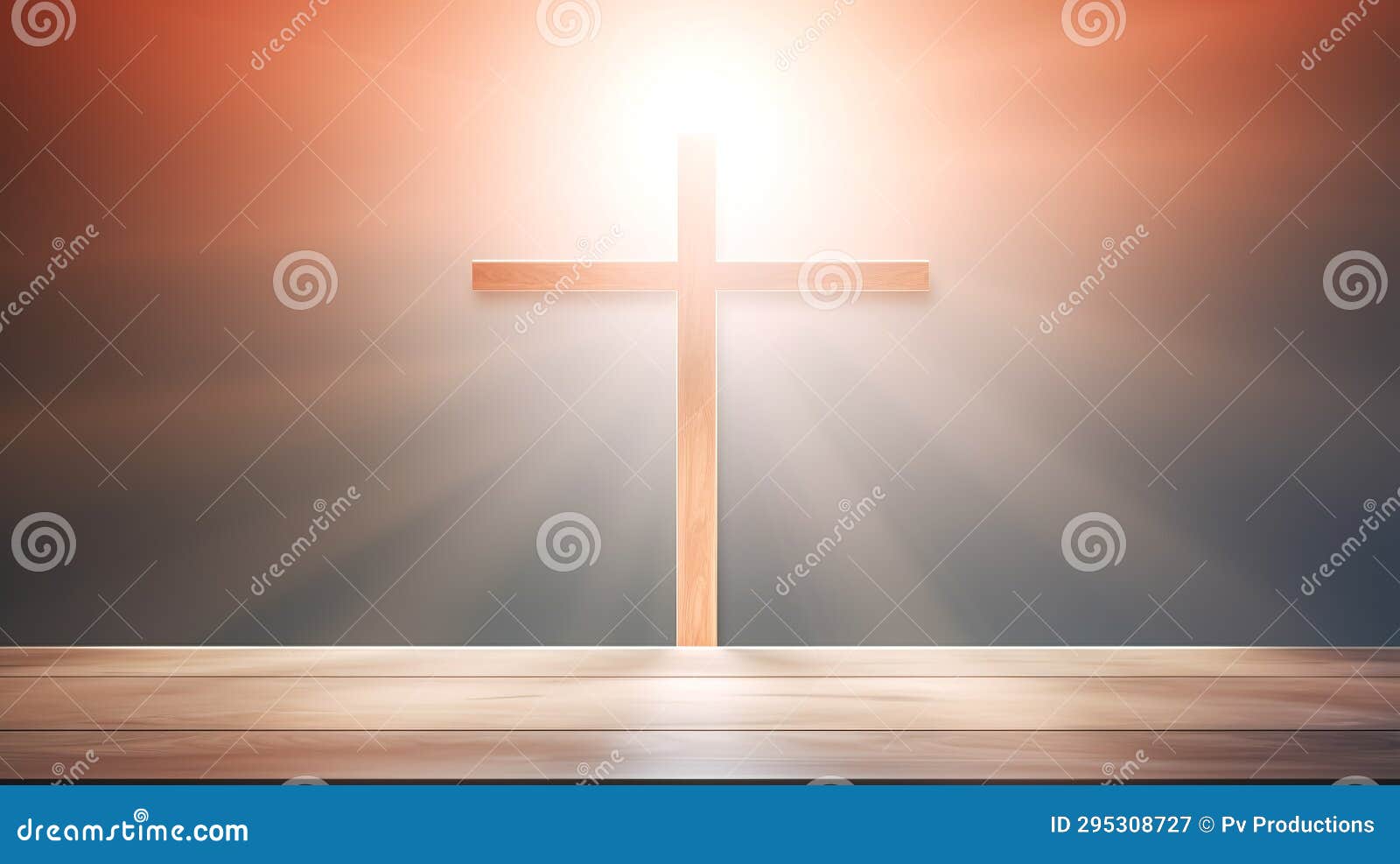 Soft Light Background with a Christian Cross. Stock Image - Image of ...