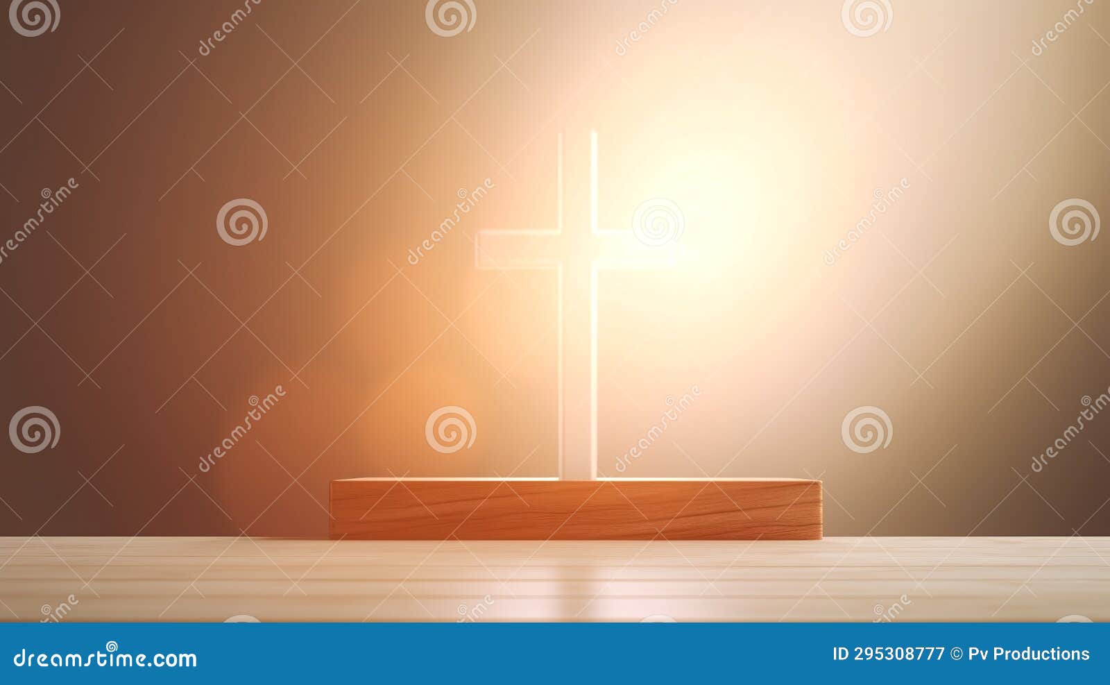 Soft Light Background with a Christian Cross. Stock Image - Image of ...