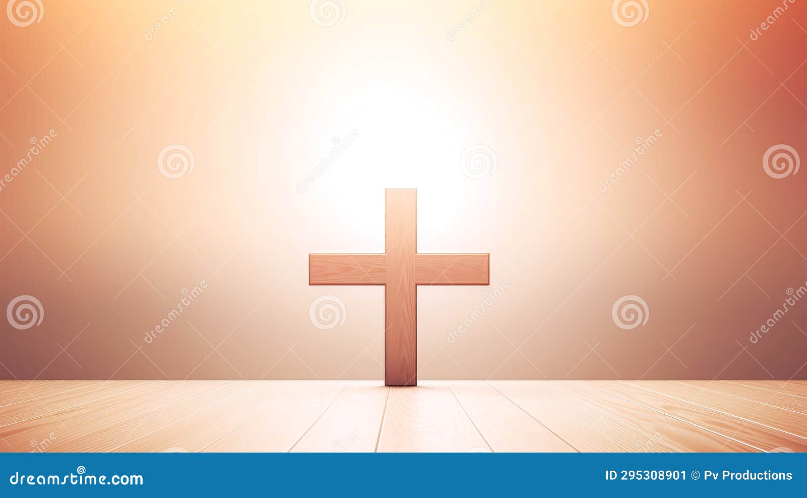Soft Light Background with a Christian Cross. Stock Image - Image of ...