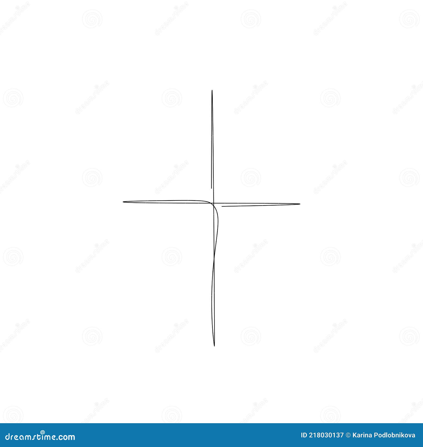 Christian Cross Line Drawing, Vector Illustration Stock Vector ...