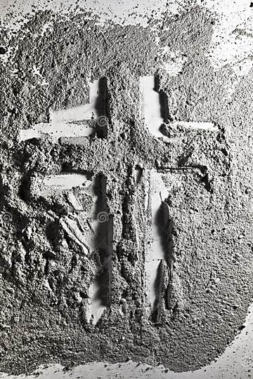 Christian Cross Made of Ash Stock Photo - Image of burn, christian ...