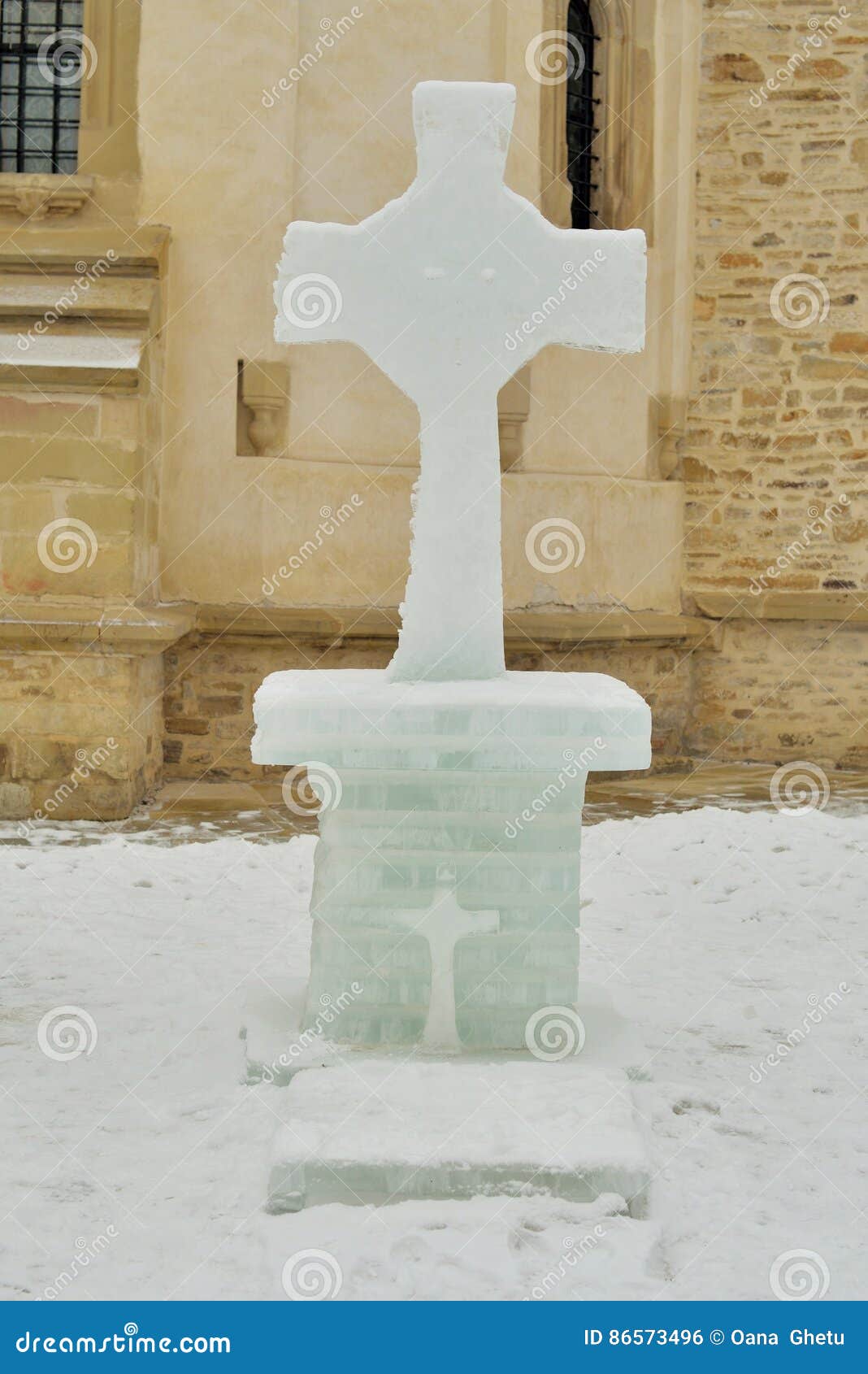 Christian cross stock photo. Image of cold, frozen, holiday - 86573496