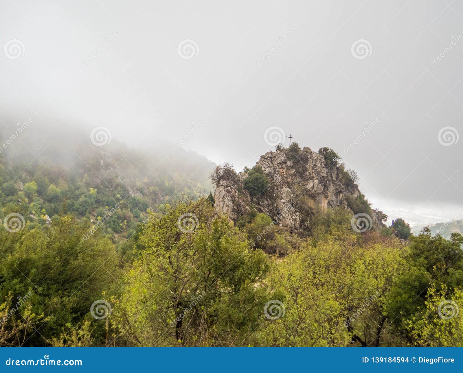 Christian Cross on Mdamit, Mount Lebanon, Lebanon Stock Photo - Image ...
