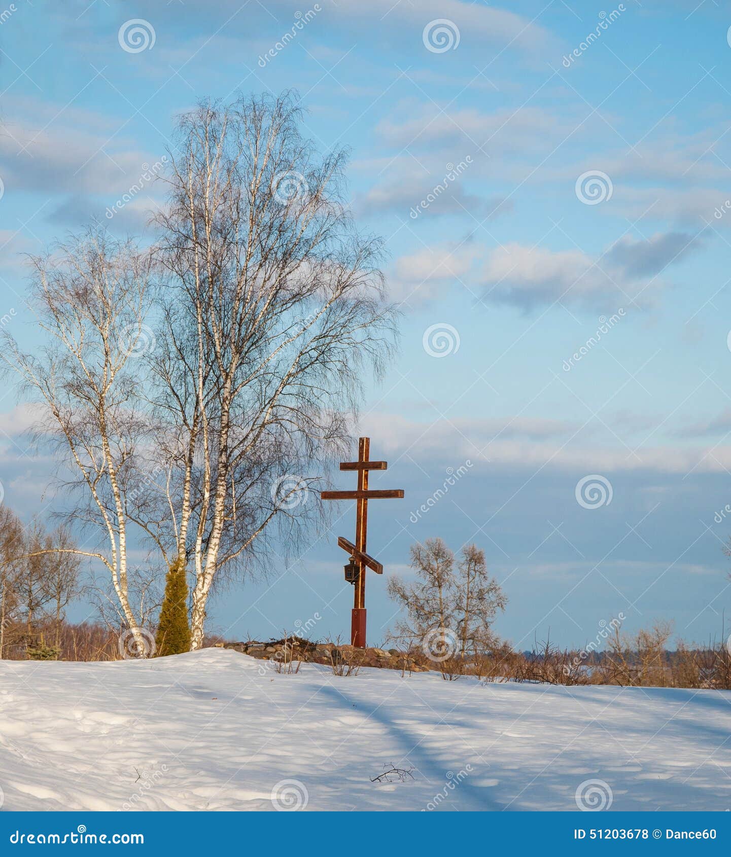 Christian Cross stock photo. Image of nature, winter - 51203678