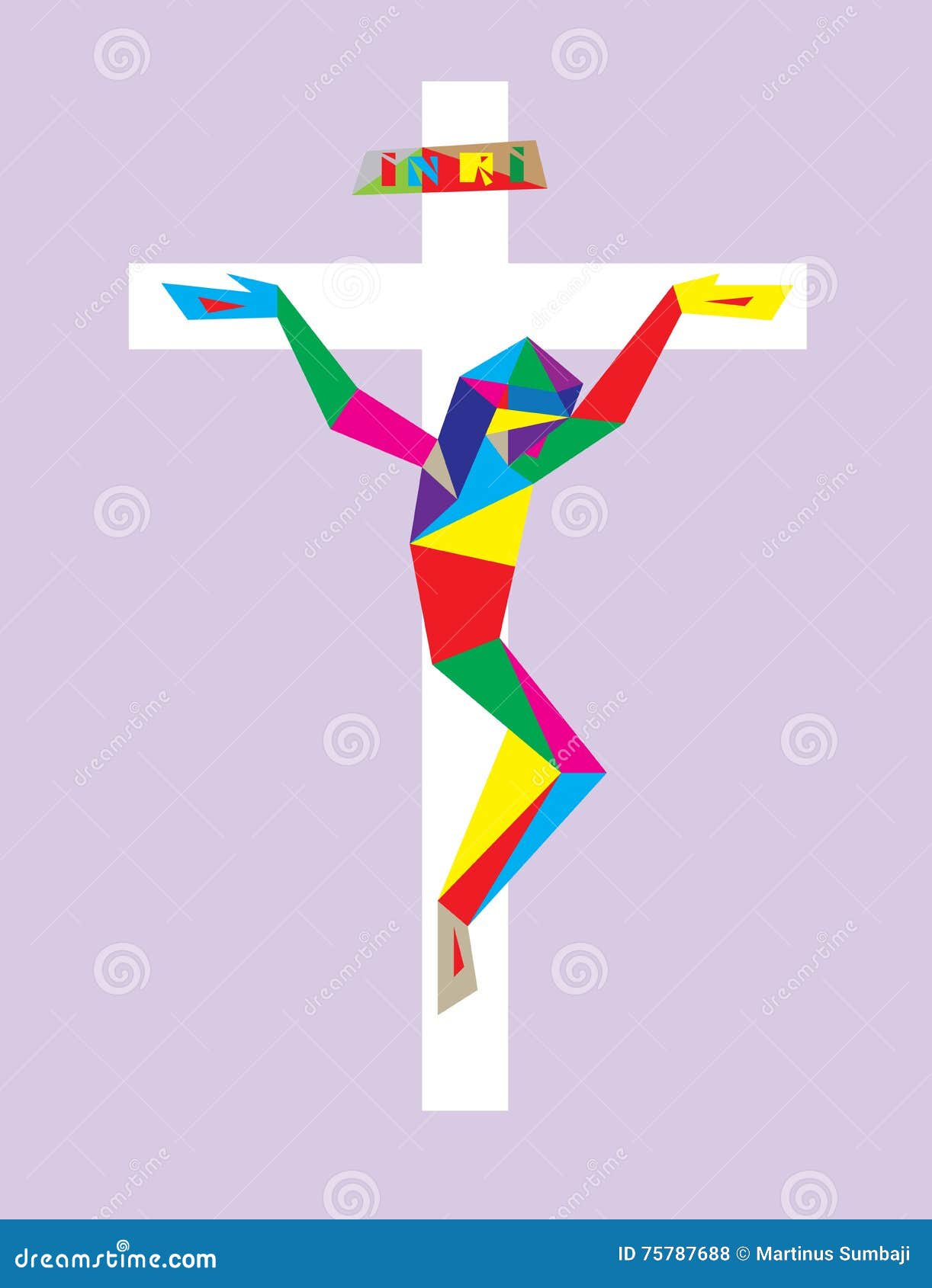 Christian Cross with Modern Corpus Stock Vector - Illustration of jesus ...