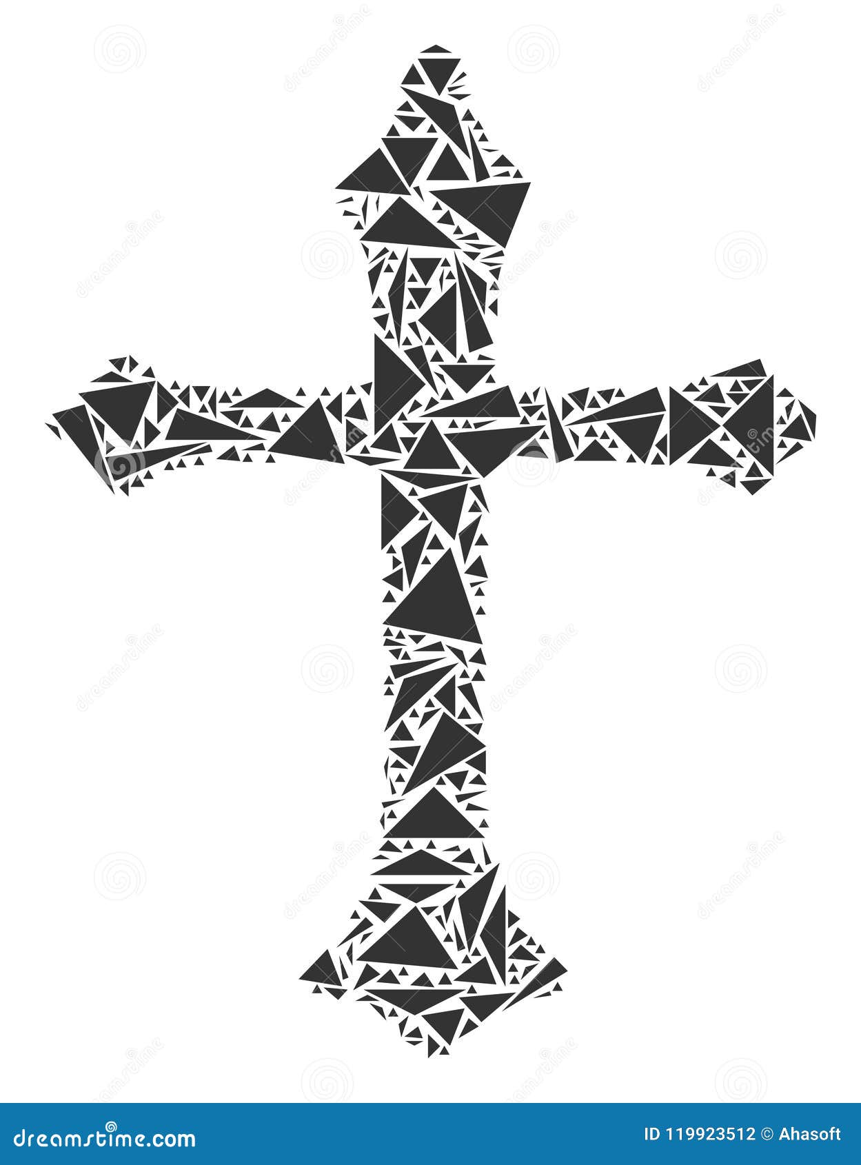 Christian Cross Mosaic Des Triangles Illustration de Vecteur ...