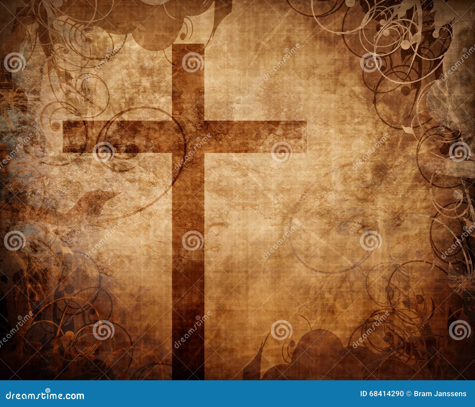 Christian Cross on Paper Background Stock Illustration - Illustration ...