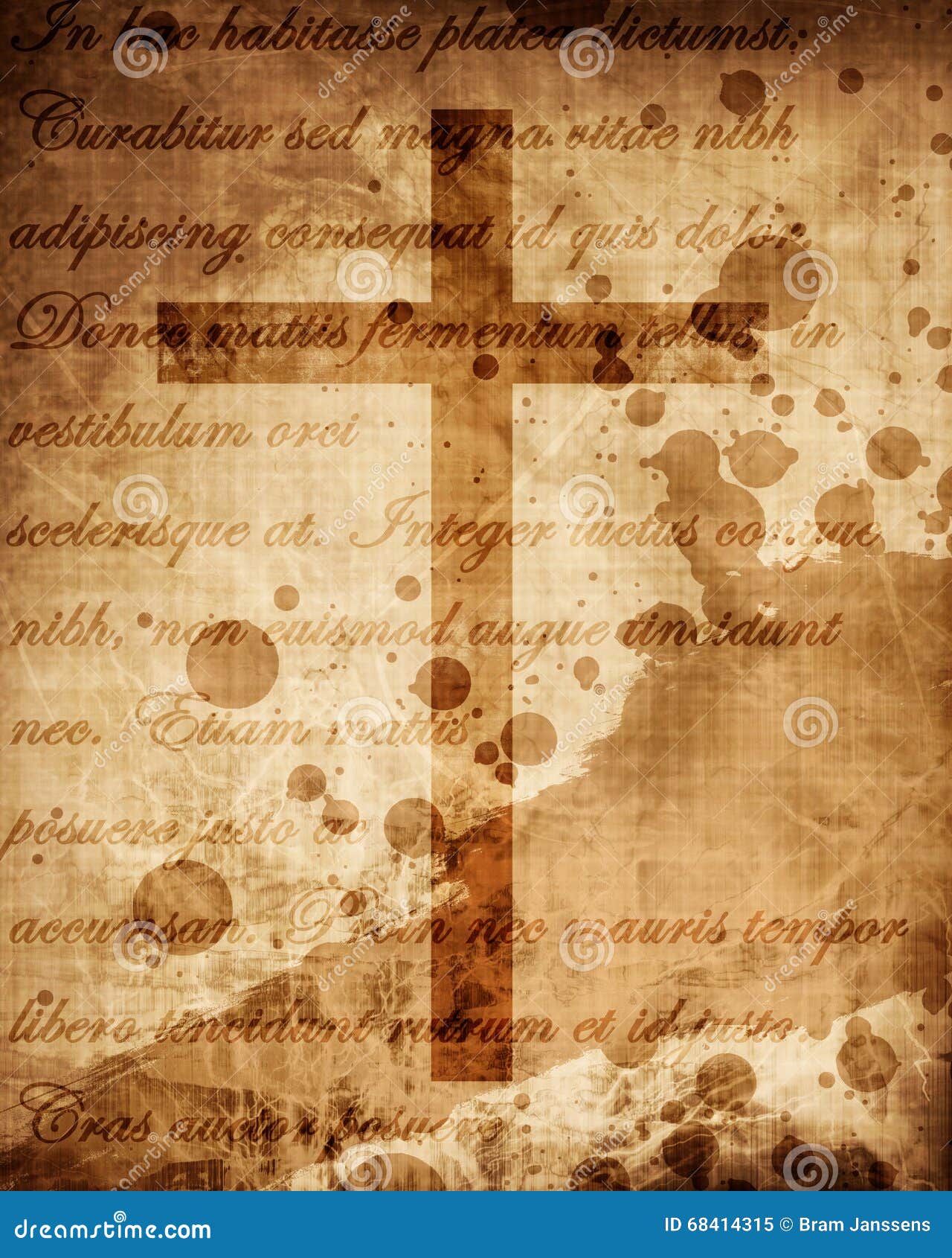 Christian Cross on Paper Background Stock Illustration - Illustration ...