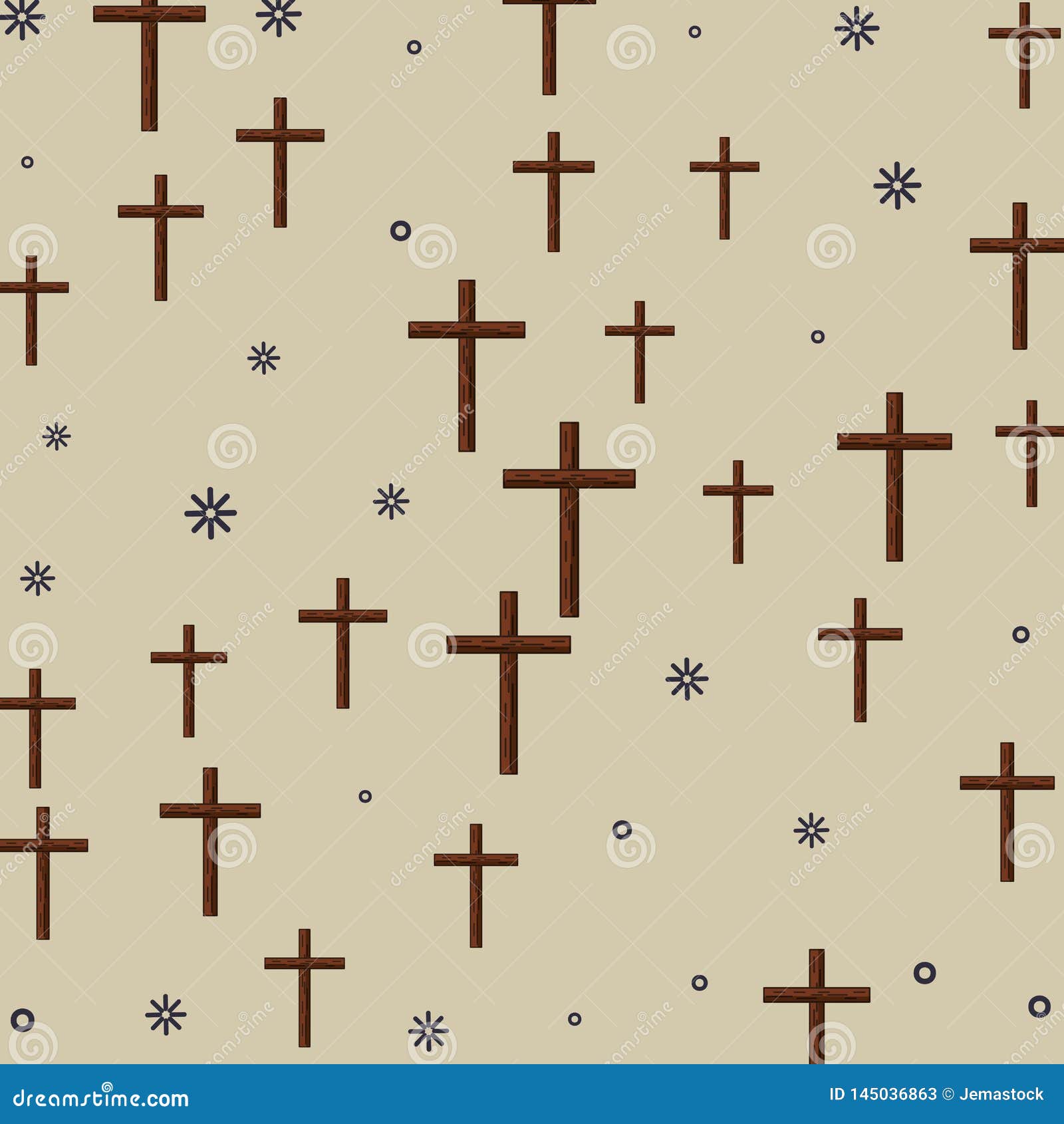 Christian Cross Pattern Background Stock Vector Illustration Of