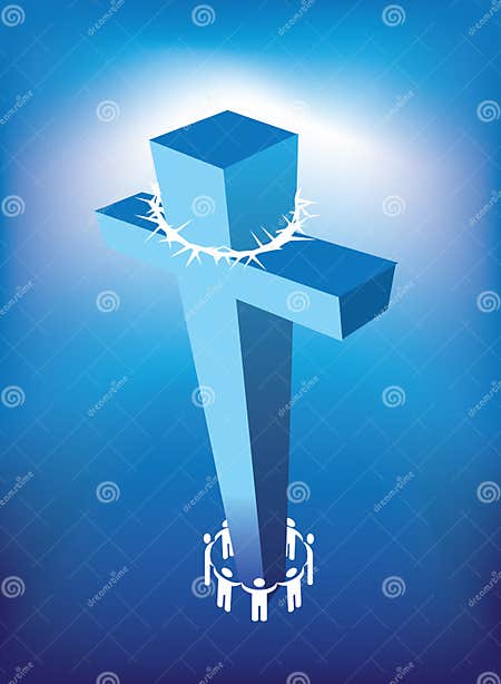 Christian cross and people stock vector. Illustration of crucifixion ...