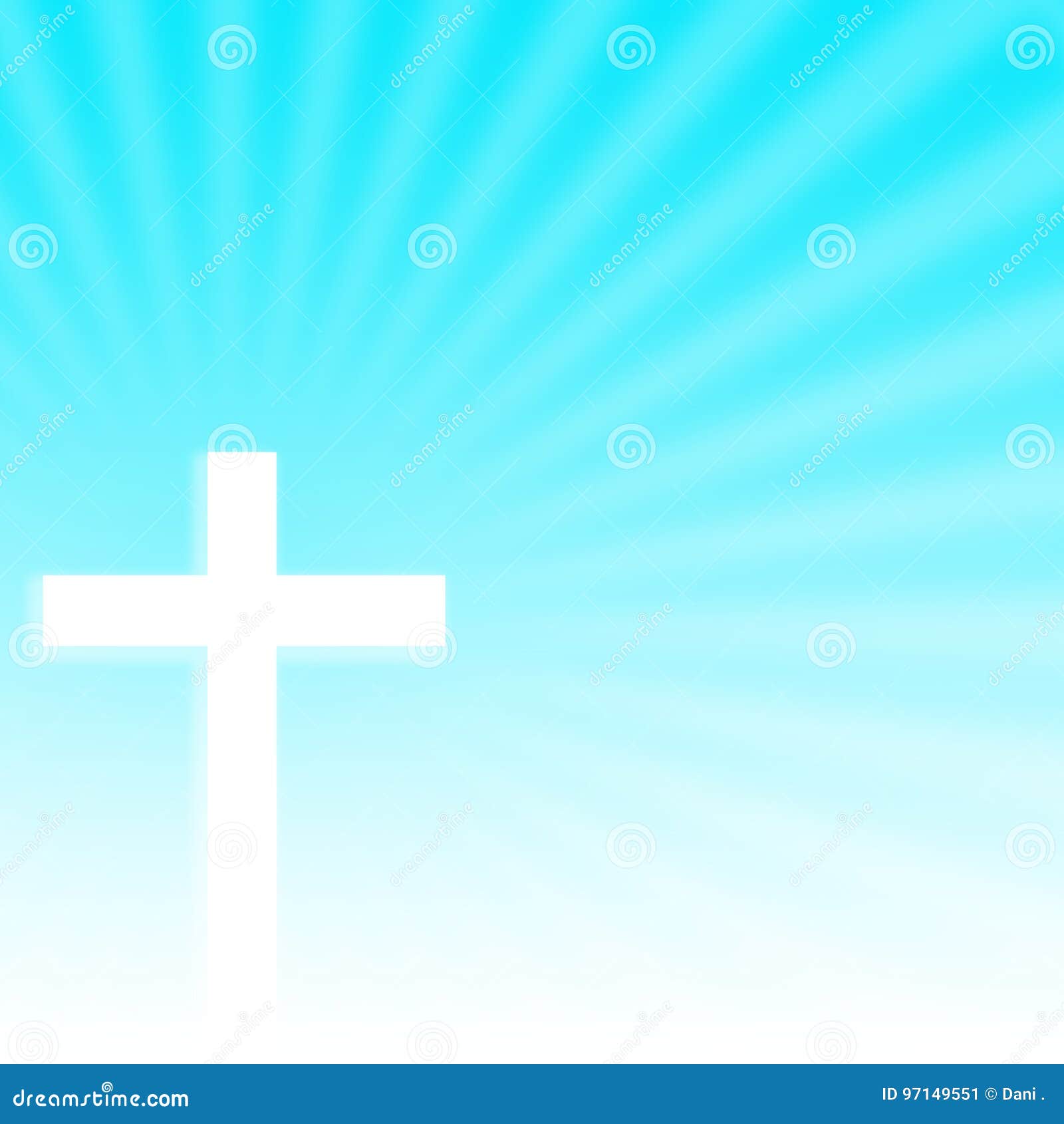 Christian Cross with Rays Background Stock Illustration - Illustration ...