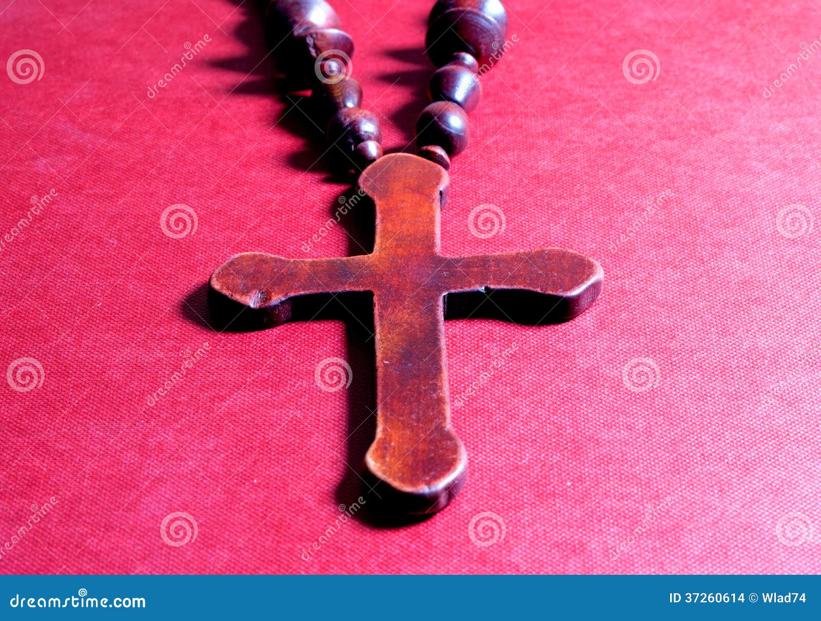 Christian Cross on Red Cardboard Stock Photo - Image of wooden ...