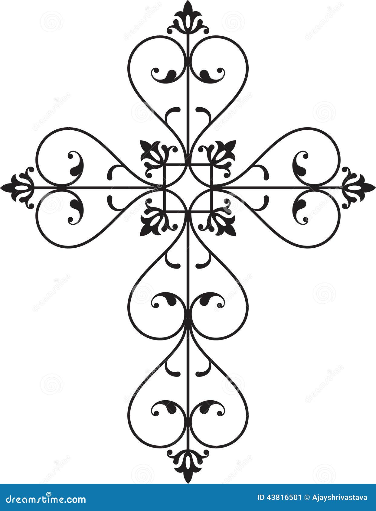 Christian Cross stock vector. Illustration of graphic - 43816501