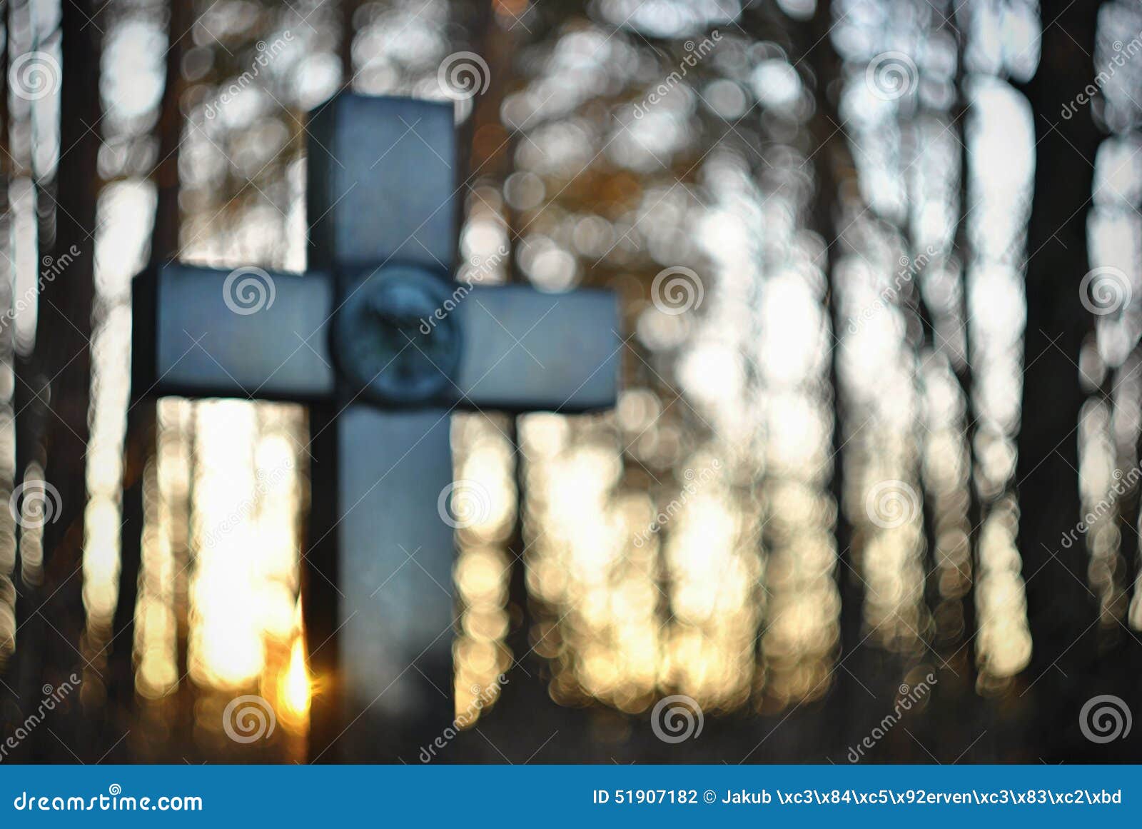 Christian Cross and Setting Sun Abstraction Stock Photo - Image of ...
