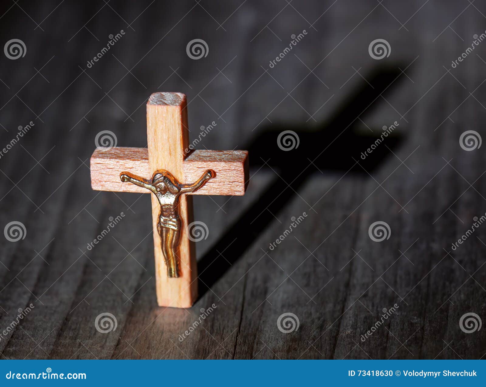 Christian Cross and shadow stock photo. Image of sign - 73418630