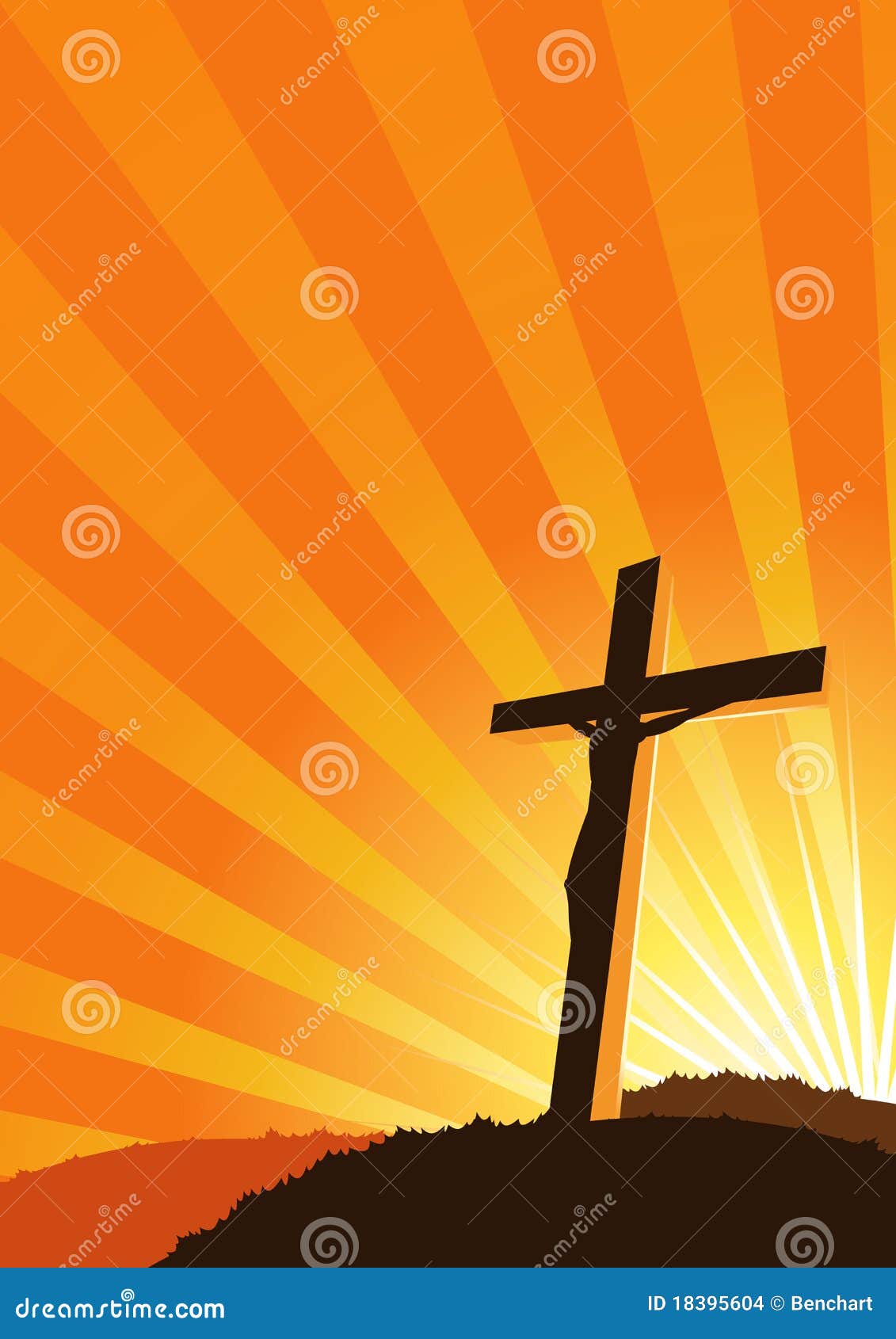 Cross And Man Silhouette Logo. Vector Illustration | CartoonDealer.com ...