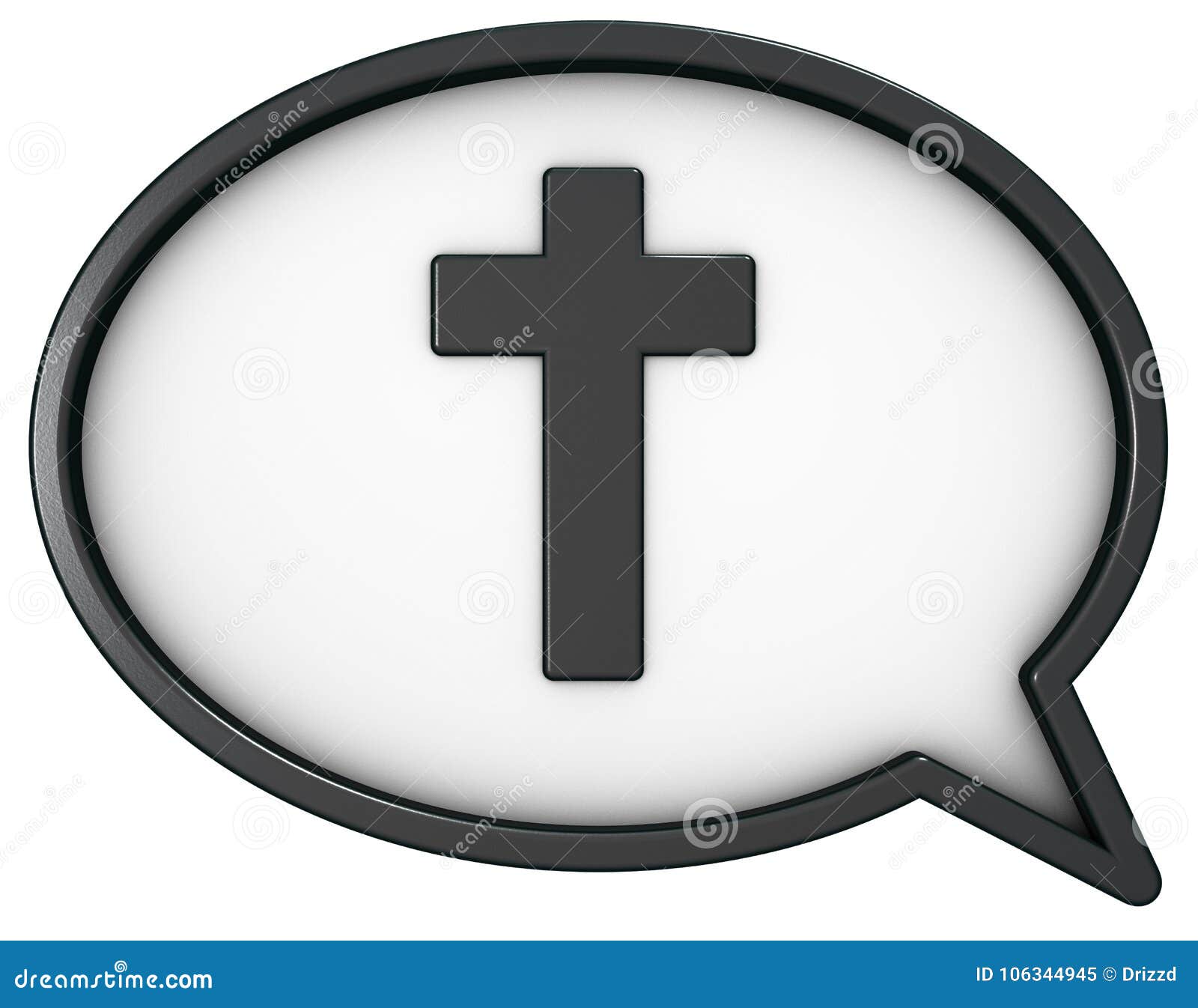 Christian Cross and Speech Bubble Stock Illustration - Illustration of ...