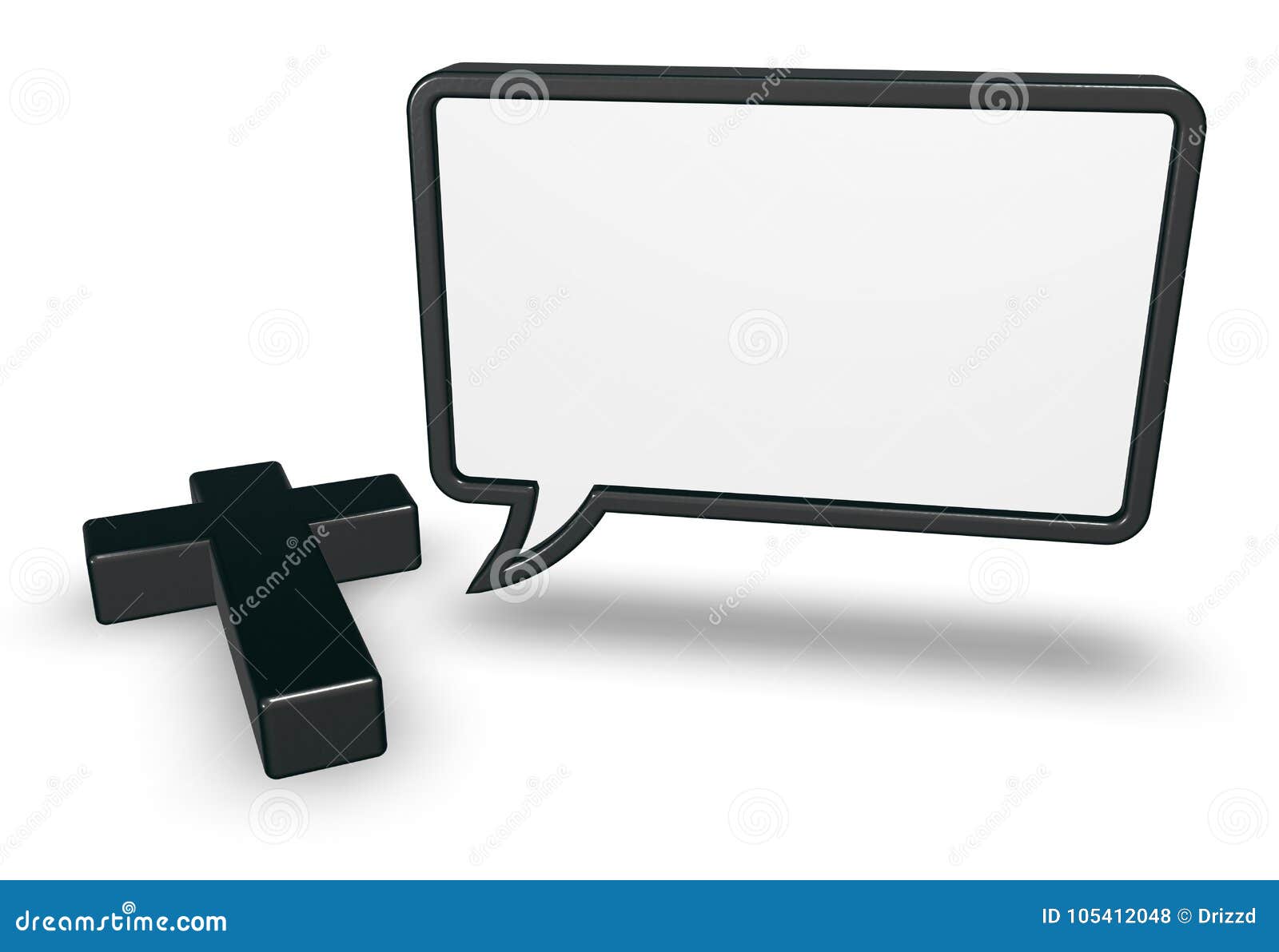 Christian Cross and Speech Bubble Stock Illustration - Illustration of ...
