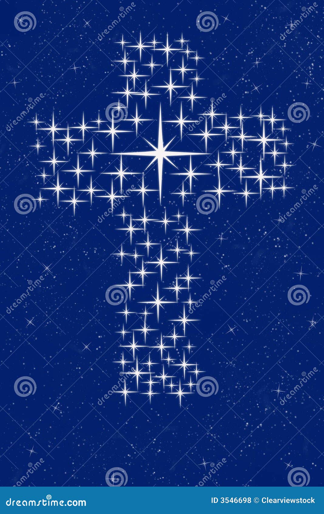 Christian cross in stars stock illustration. Illustration of crucifix ...