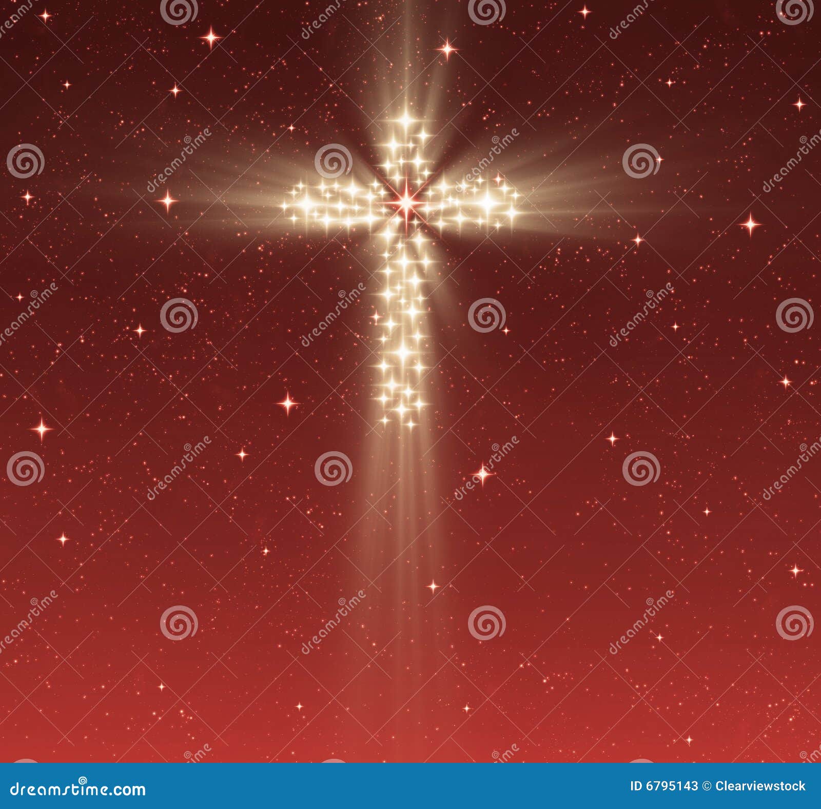 Christian cross in stars stock illustration. Illustration of wishing ...