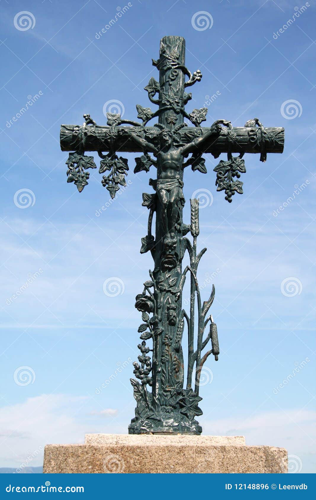 Christian cross statue stock photo. Image of love, holiness - 12148896