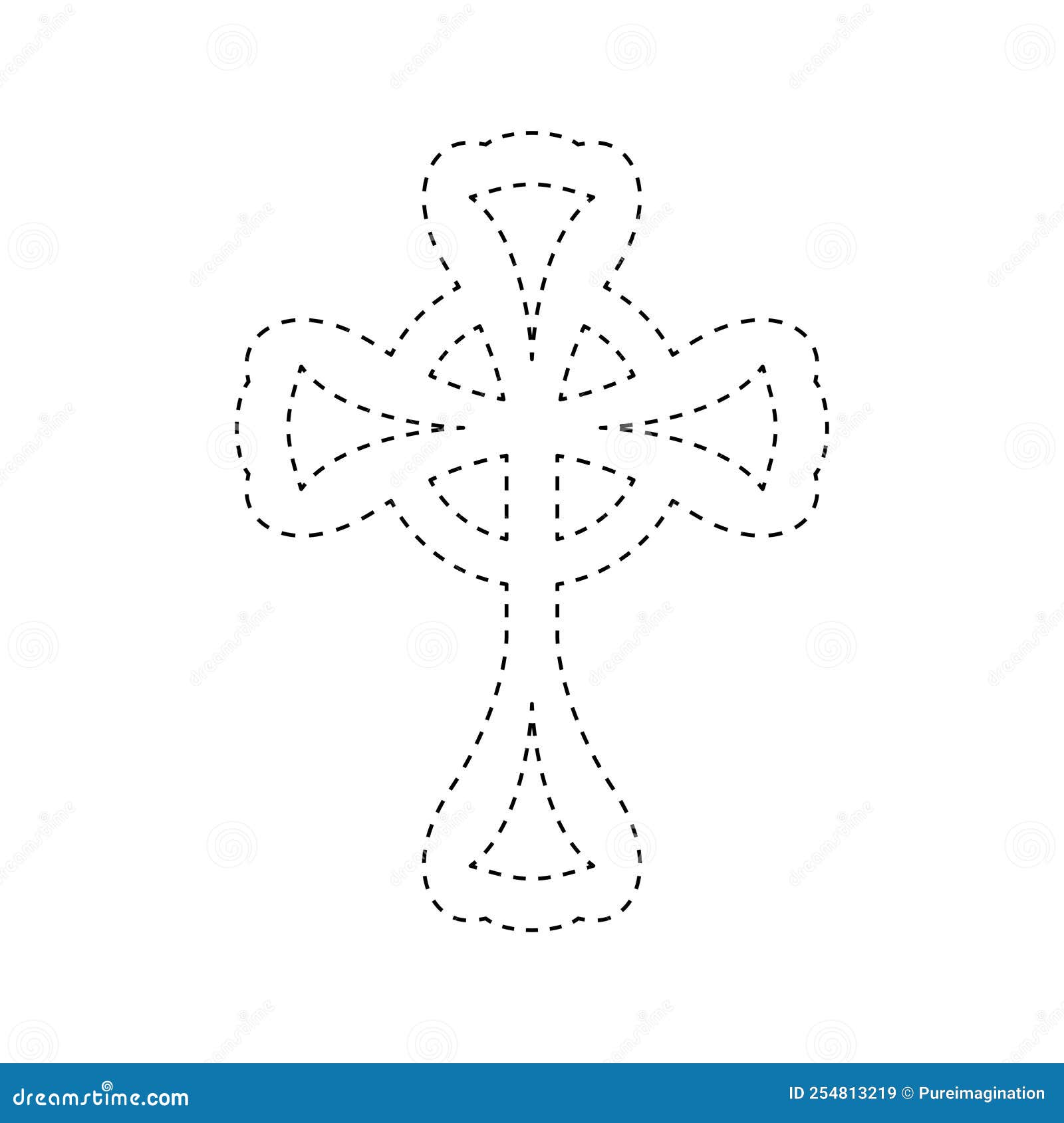 Christian Cross Tracing Worksheet for Kids Stock Vector - Illustration ...