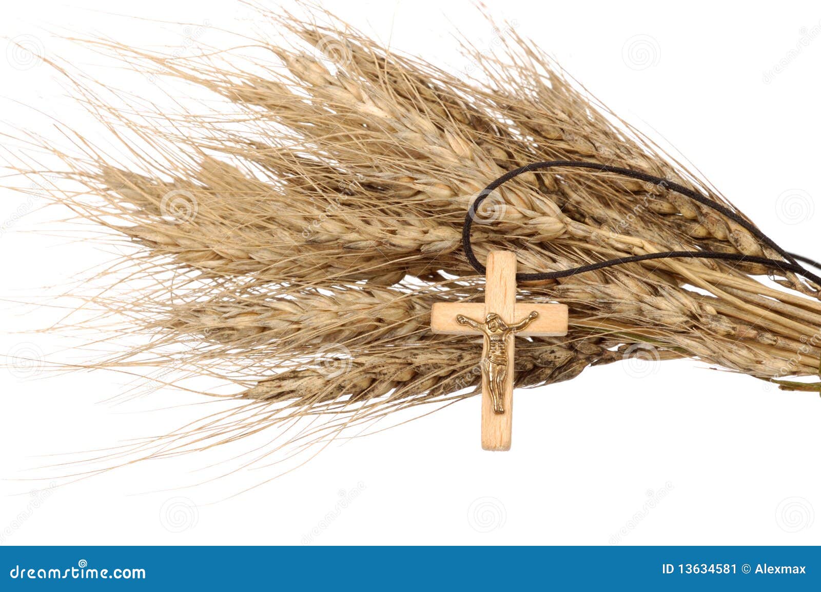 Christian Cross and Wheat stock image. Image of holy - 13634581