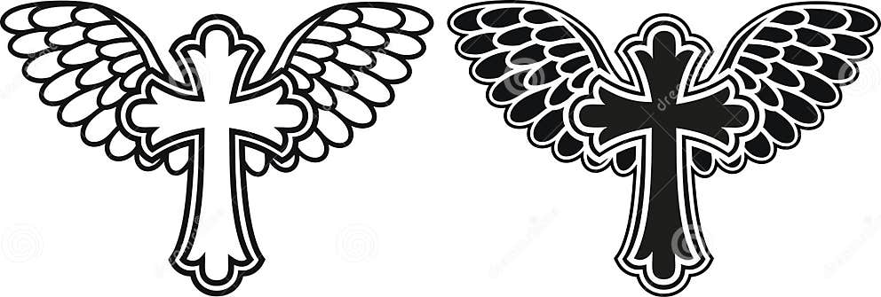 Christian Cross with Wings, Winged Cross Stock Image - Illustration of ... Christian Cross with Wings, Winged Cross Stock Image - Illustration of ...