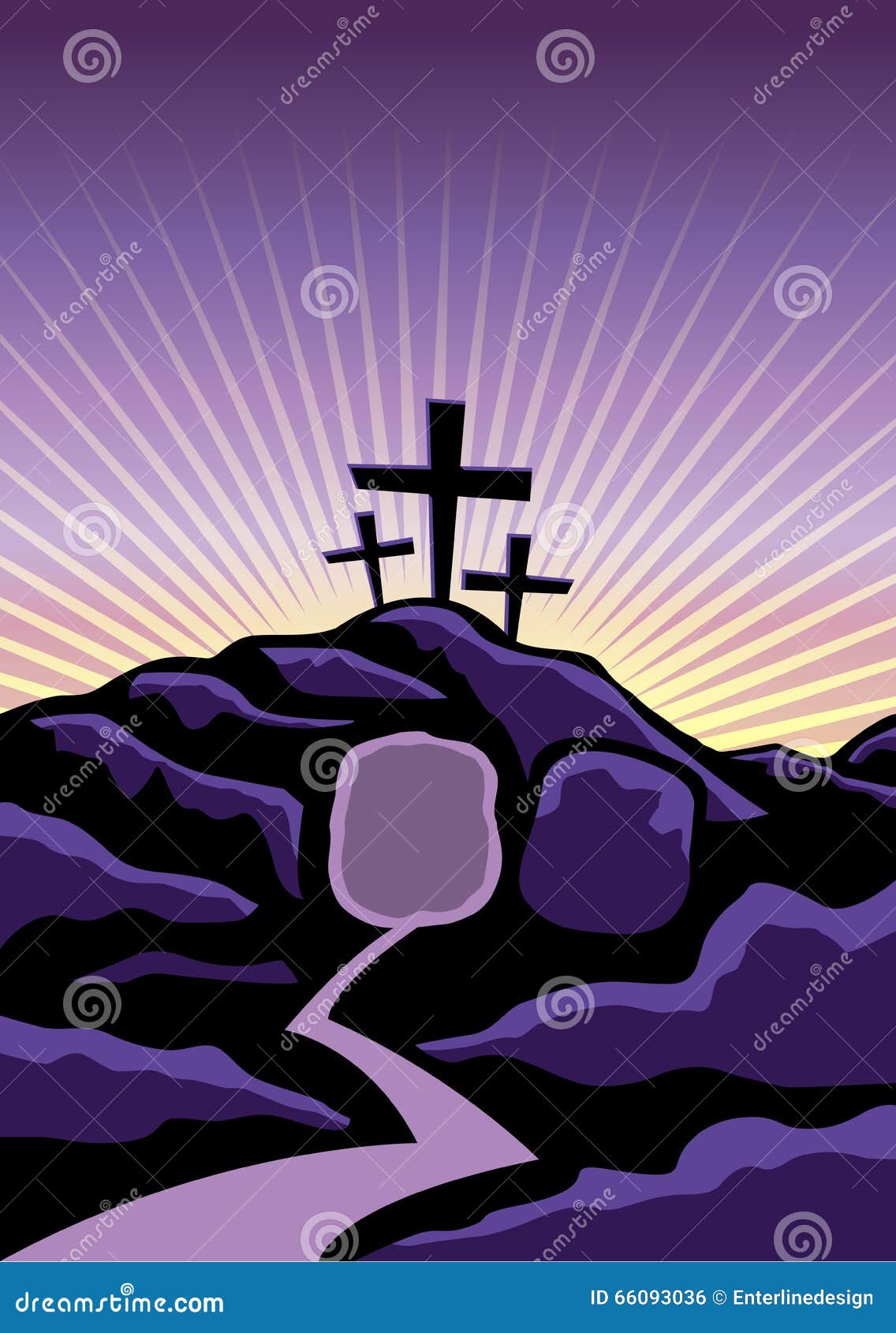 Empty Tomb Of Jesus Christ. Crucifixion On Calvary. City Of Jerusalem ...