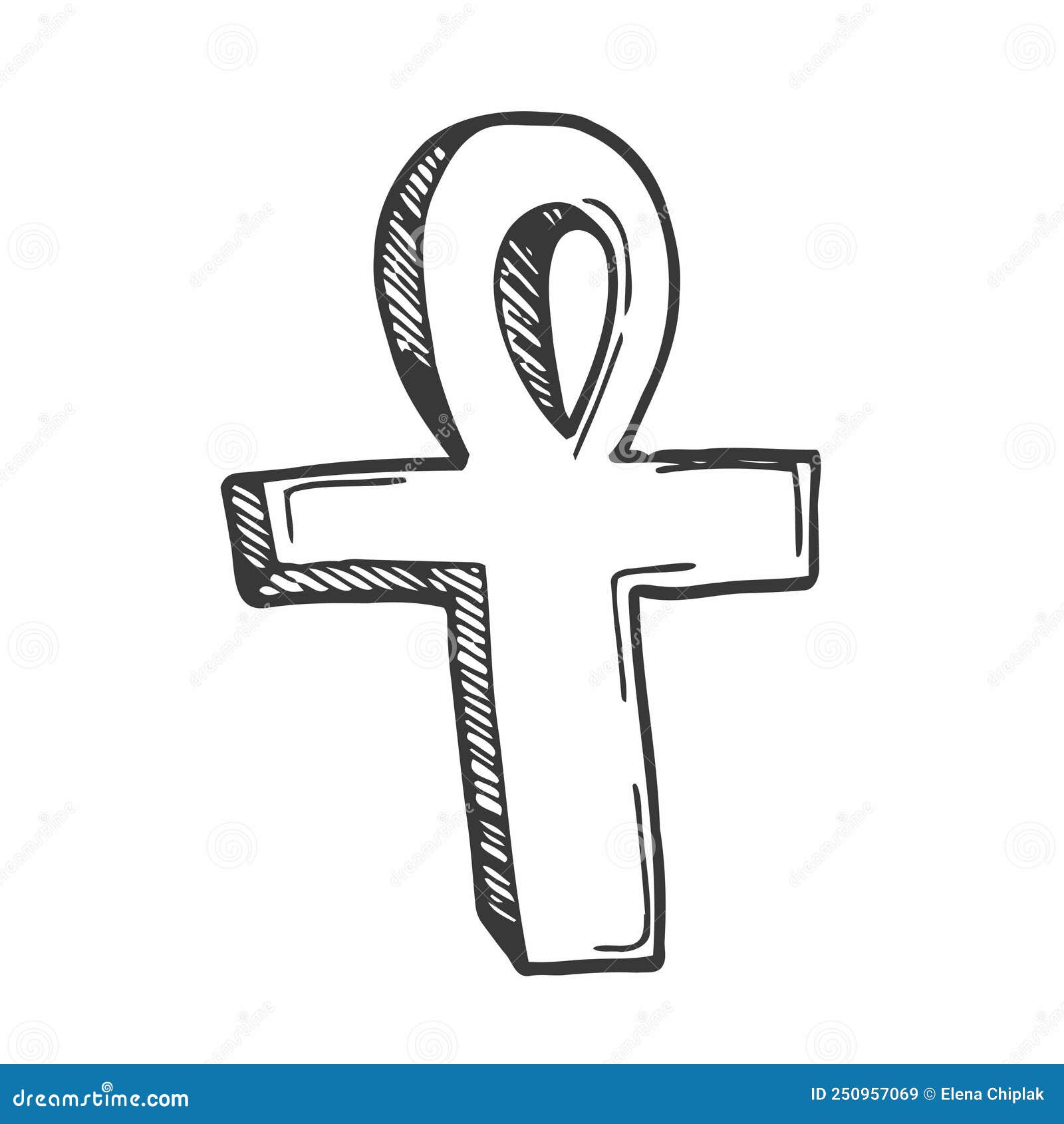 Christian Easter Cross Vector Doodle. Line Sketch Stock Illustration ...