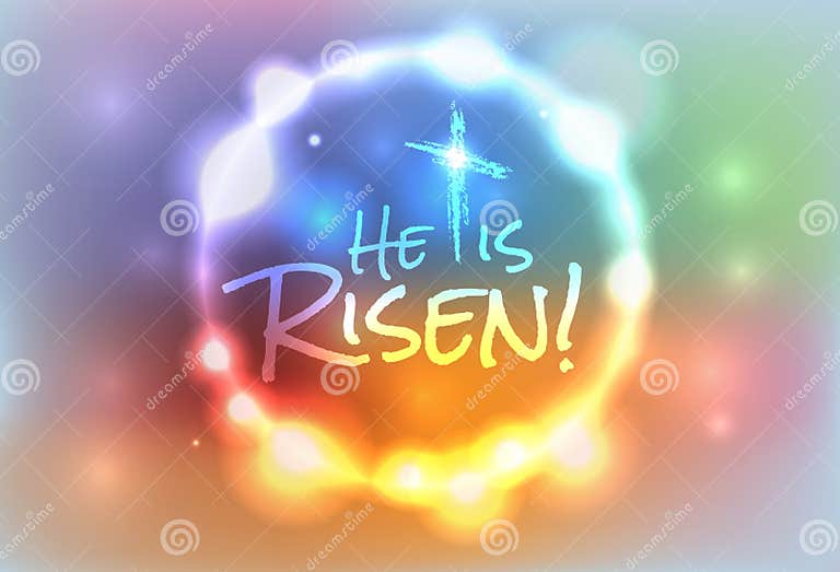 Christian Easter Risen Illustration Stock Vector - Illustration of ...