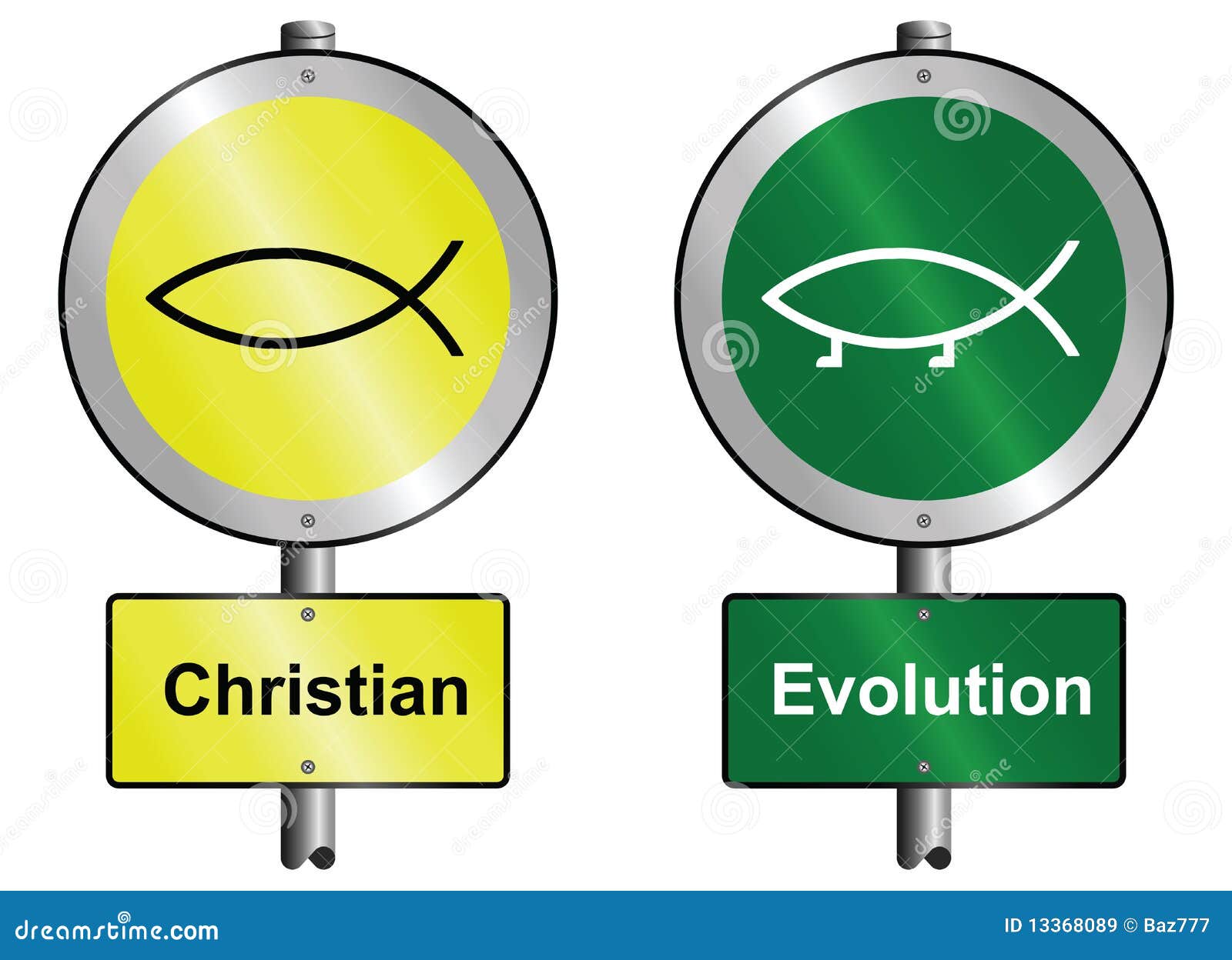 Christian and Evolution stock vector. Illustration of christian - 13368089
