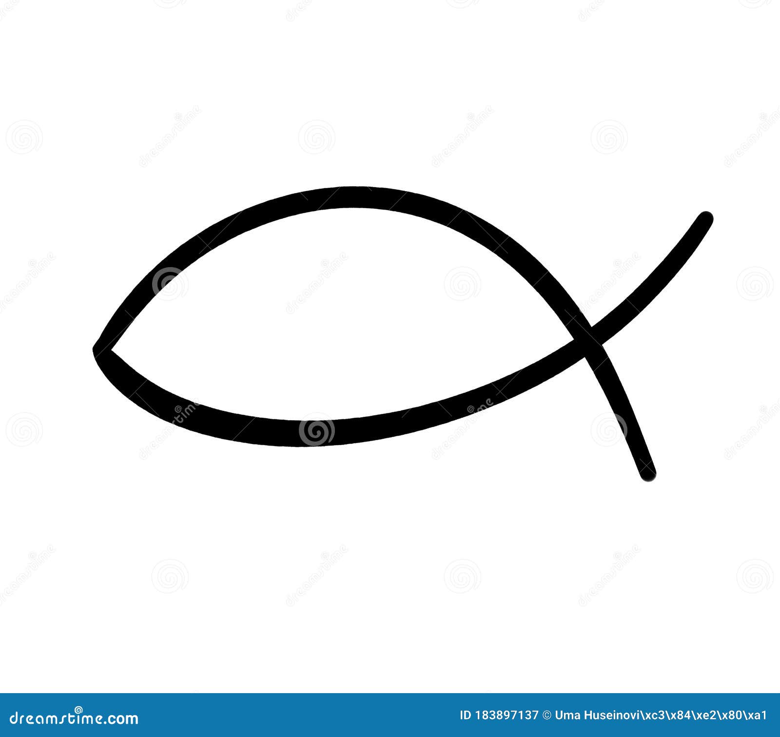 A Christian Fish Doodle stock illustration. Illustration of emblem ...