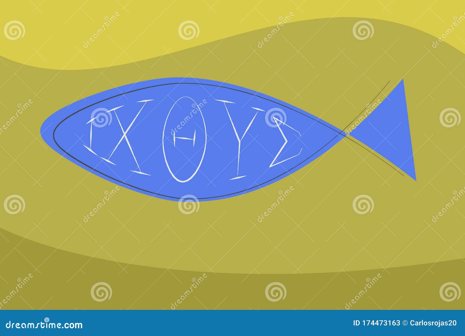 Christian fish symbol stock illustration. Illustration of jesus - 174473163