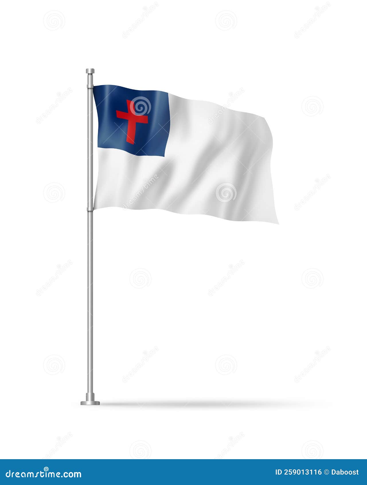 Christian Flag Isolated on White Stock Illustration - Illustration of ...