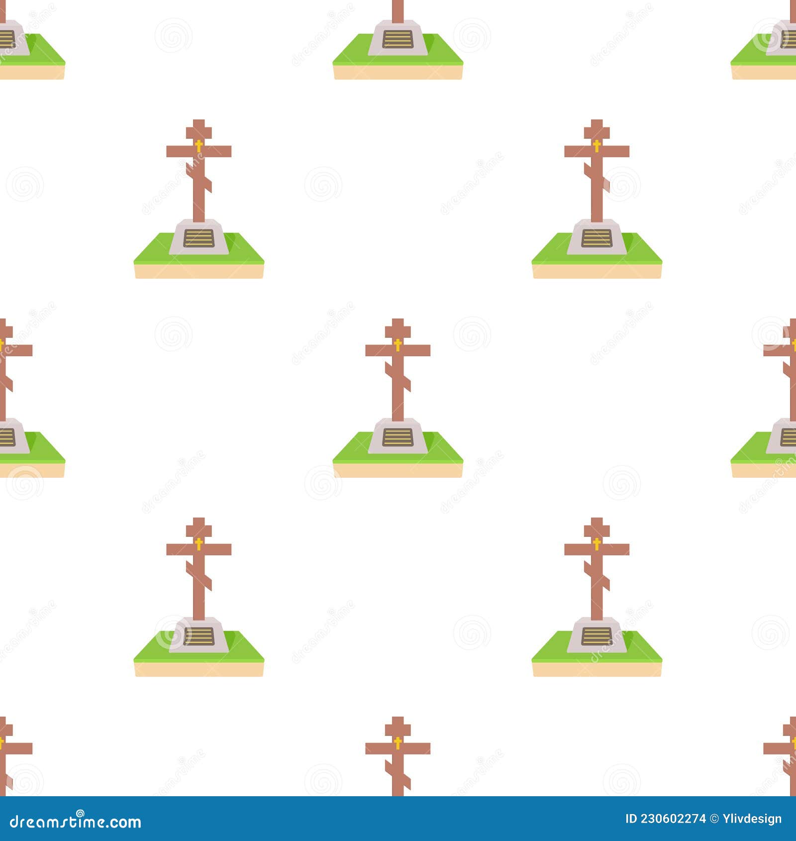 Christian Grave Pattern Seamless Vector Stock Vector - Illustration of ...