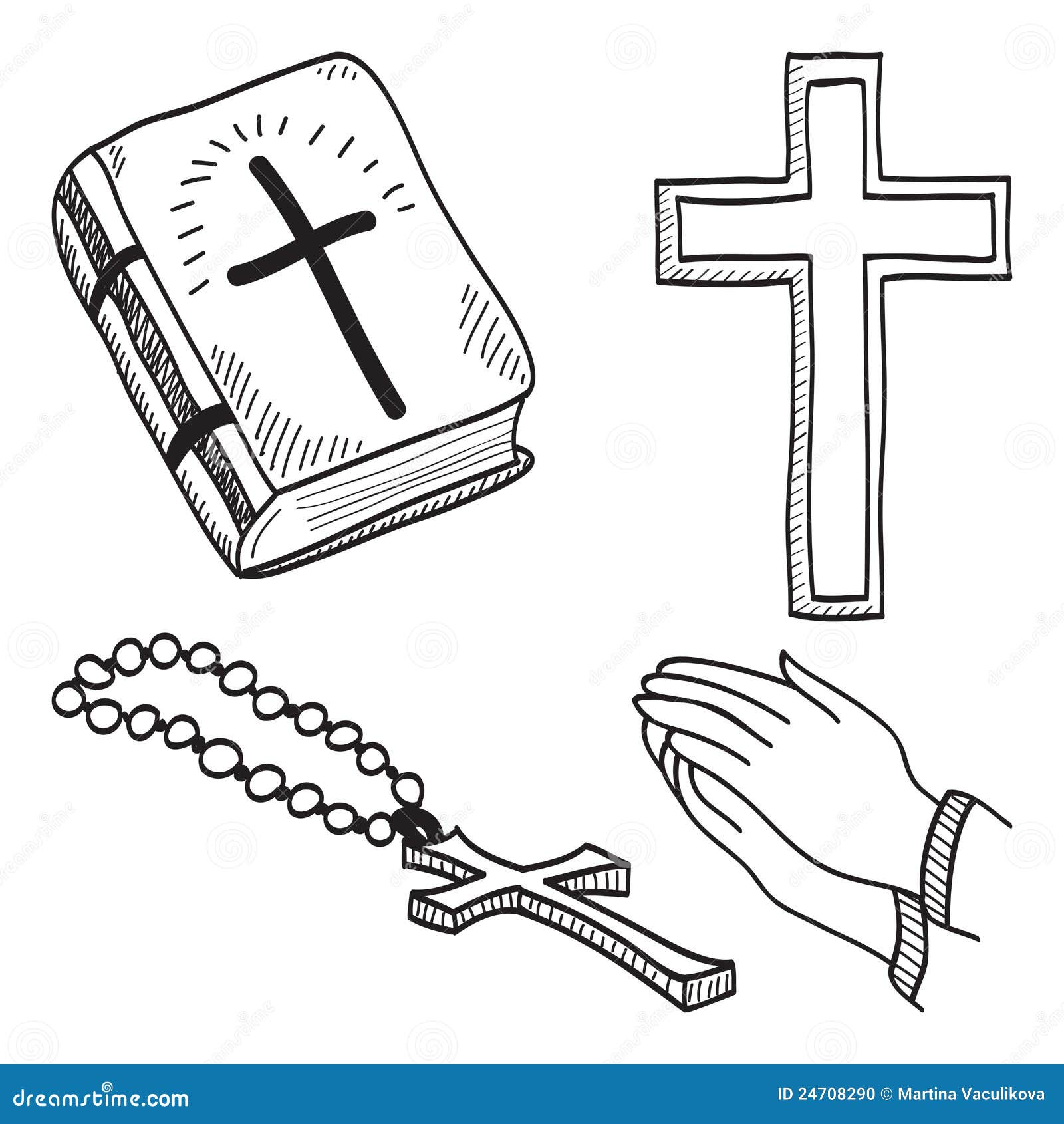 Christian Hand-drawn Symbols Illustration Stock Vector - Illustration ...
