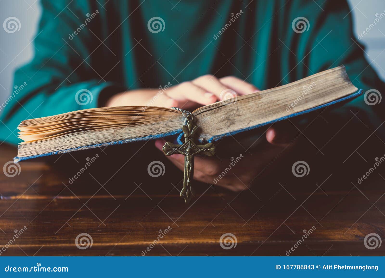 Christian Hands are Reading the Bible Stock Image - Image of life ...
