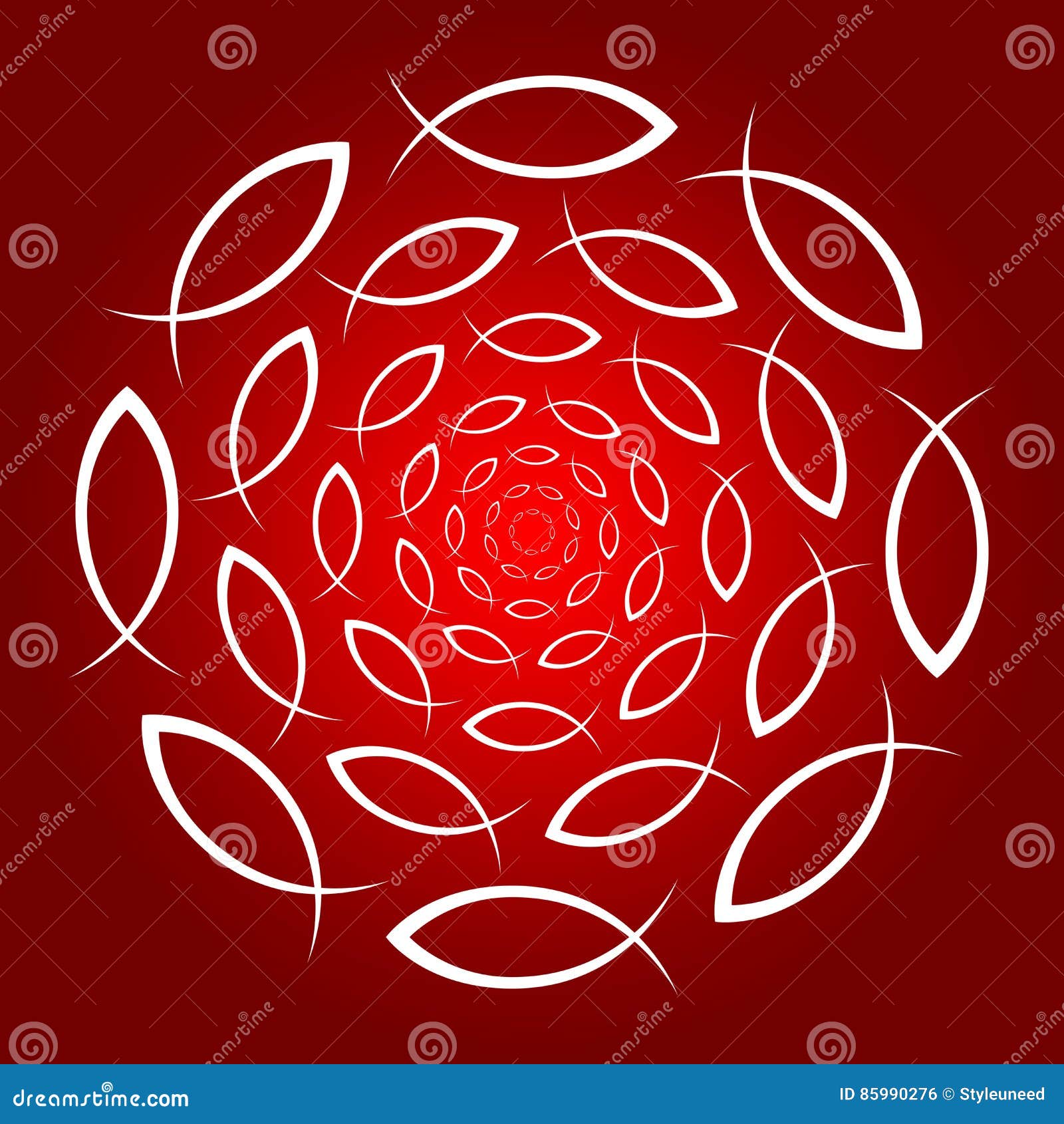 Christian Ichthys Jesus Fish Circle Frame. Flat Isolated Christian ...